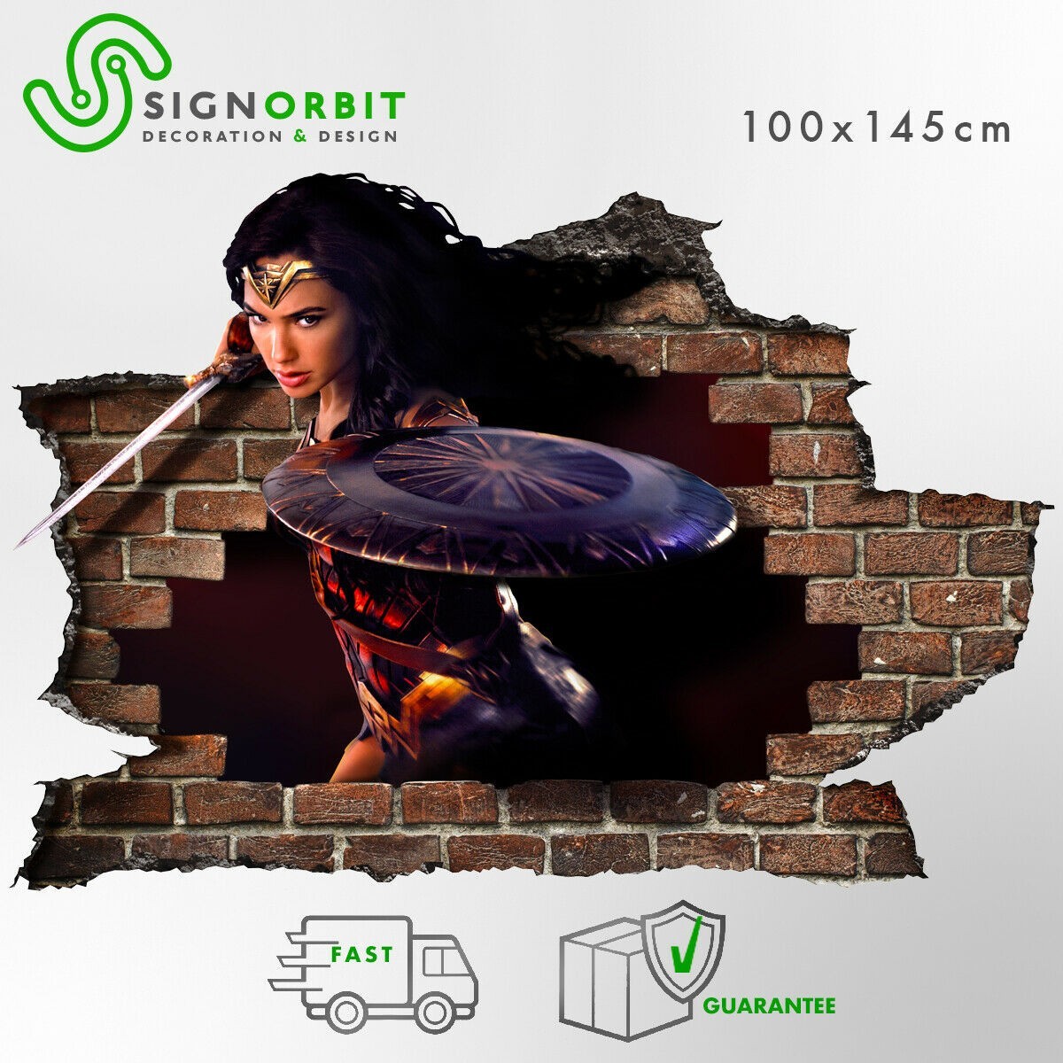 WONDER WOMAN - Sticker mural graphique 3D pour mur - Le sticker mural ...