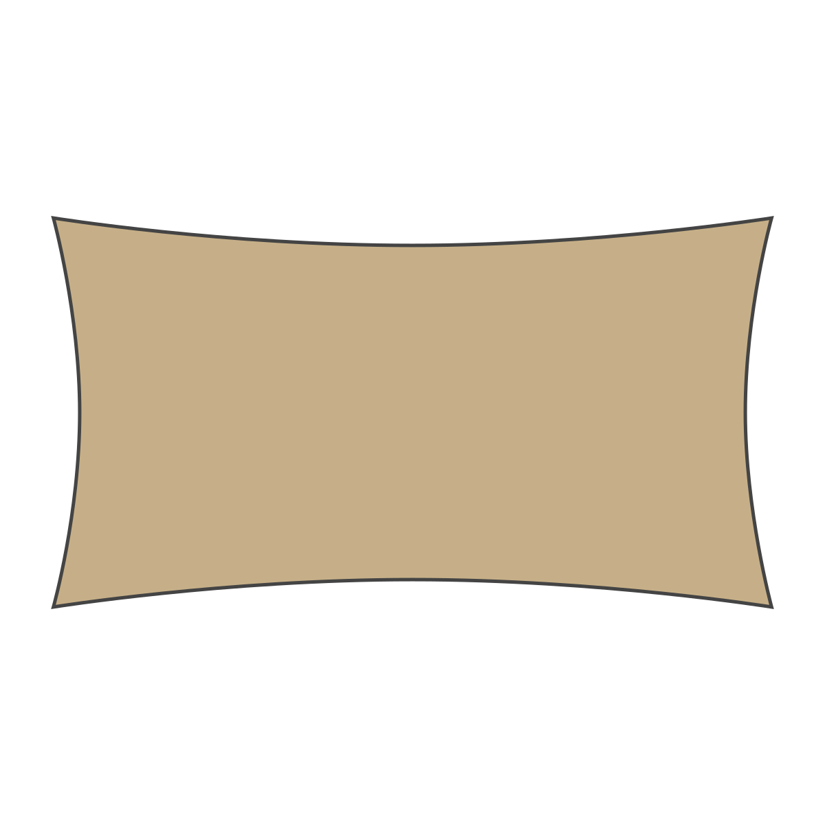 Voile d'ombrage rectangulaire 3 x 3,5 m - Toile tendue 340 g/m² Sable ...