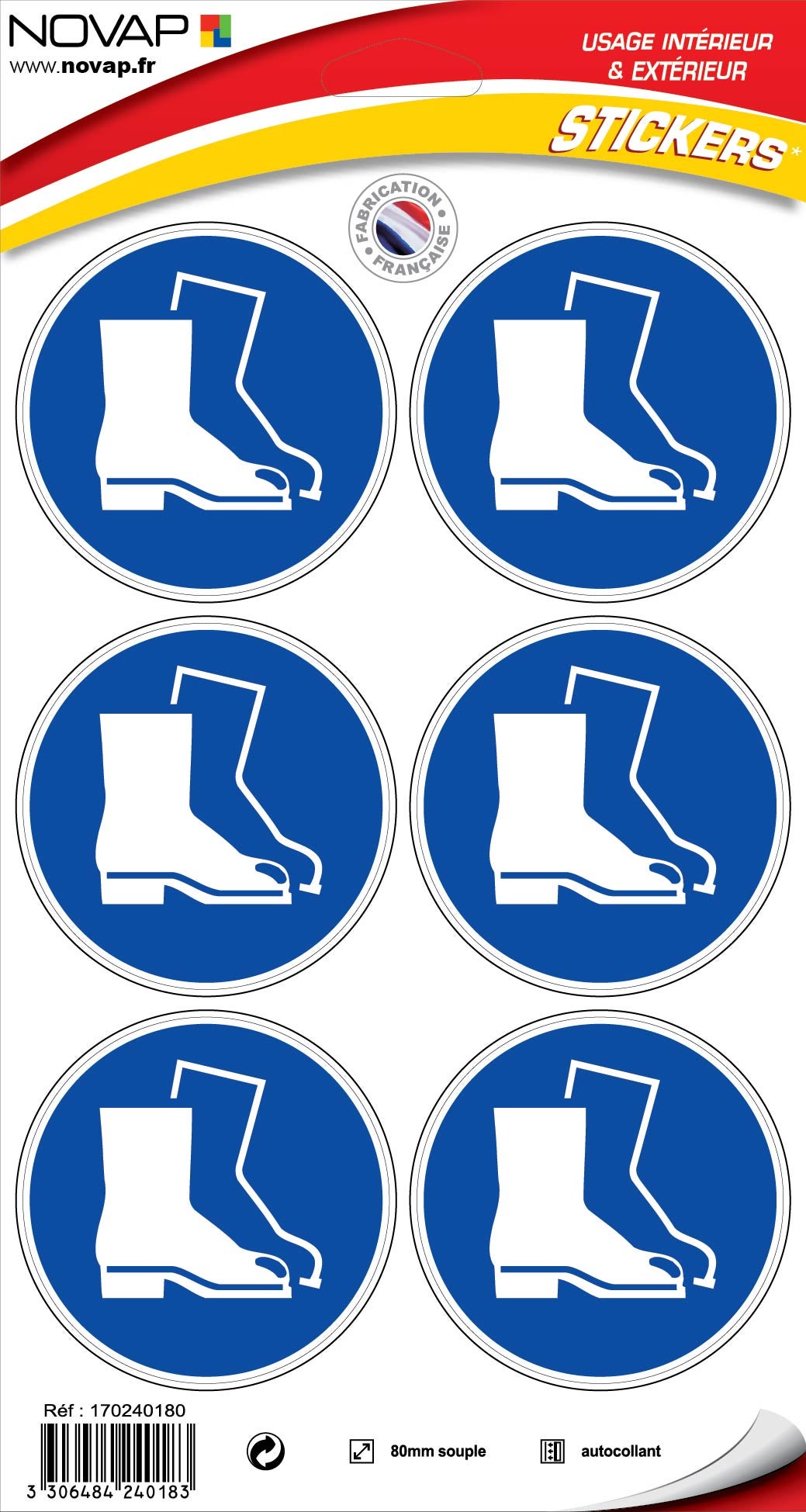 Planche 6 Pictogrammes Ø 80mm - Obligation de Porter des Chaussures de ...