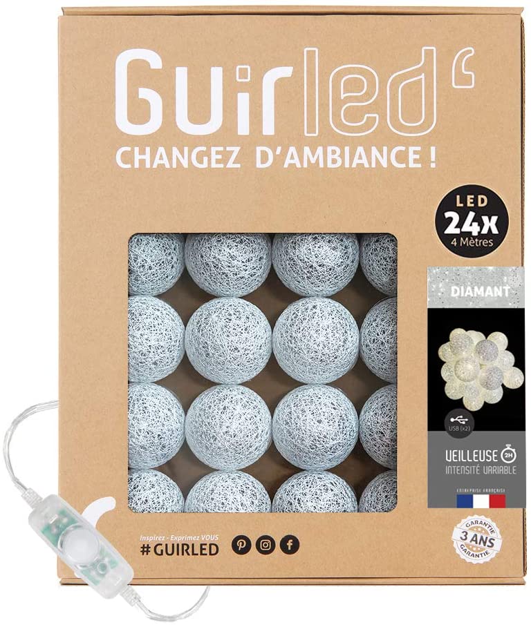 Guirlande Lumineuse Boules Coton Led Usb - Veilleuse Bébé 2h ...