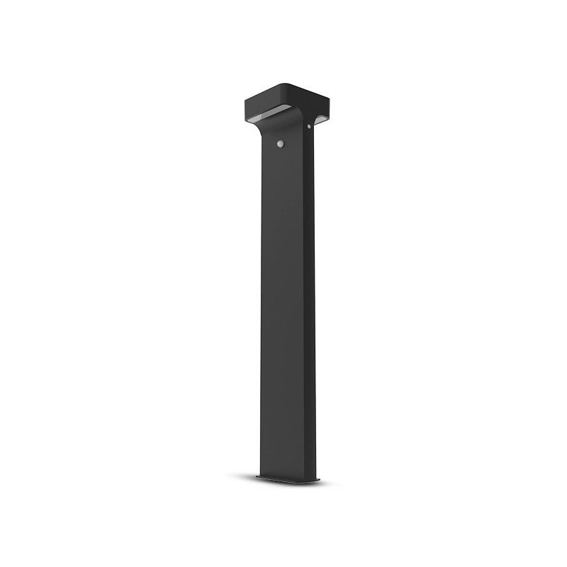 Paletto solare LED quadrato - 6W - Bianco caldo 3000K - 950 mm - Nero ...