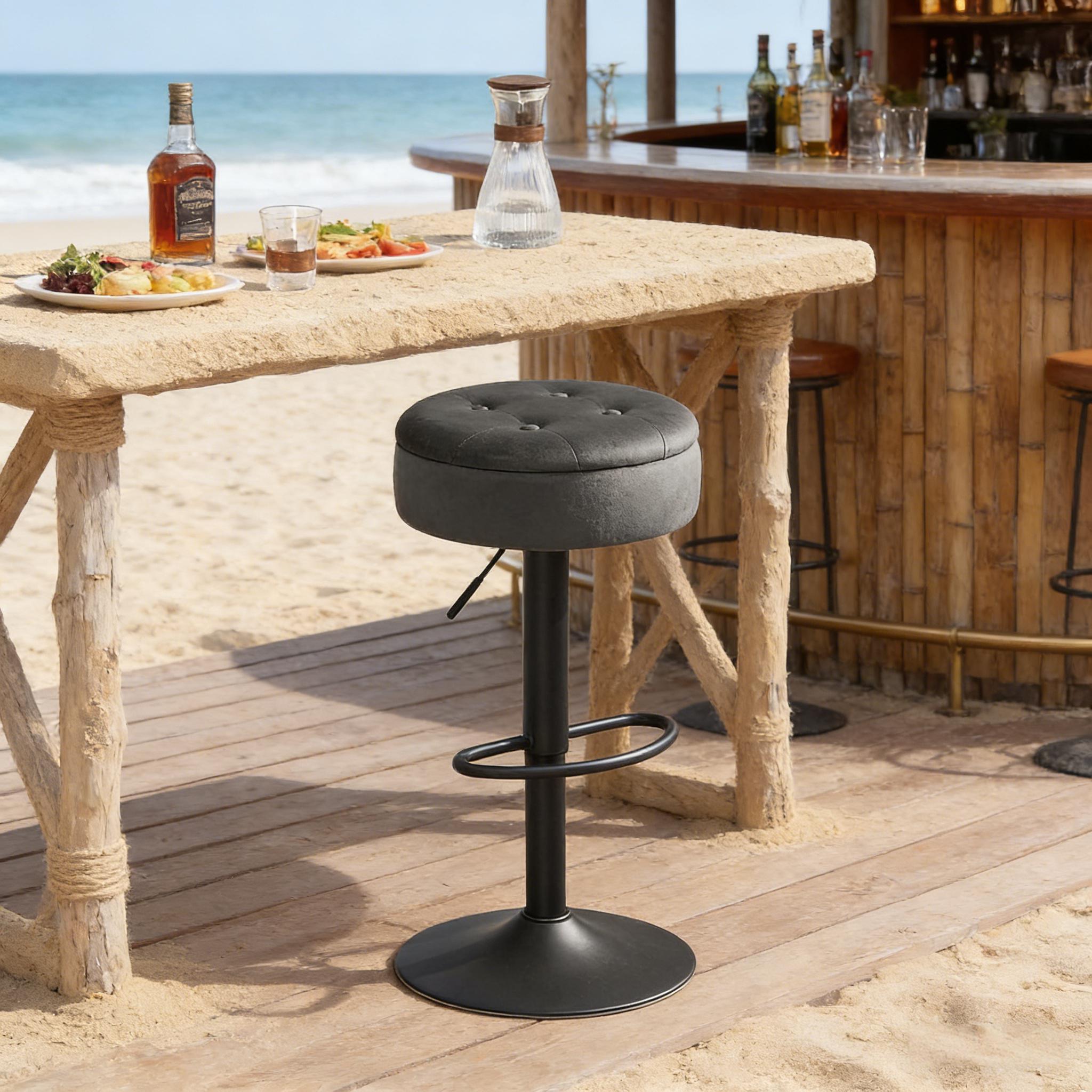 1 tabouret de bar élégant avec espace de rangement, adapté pour salle à ...