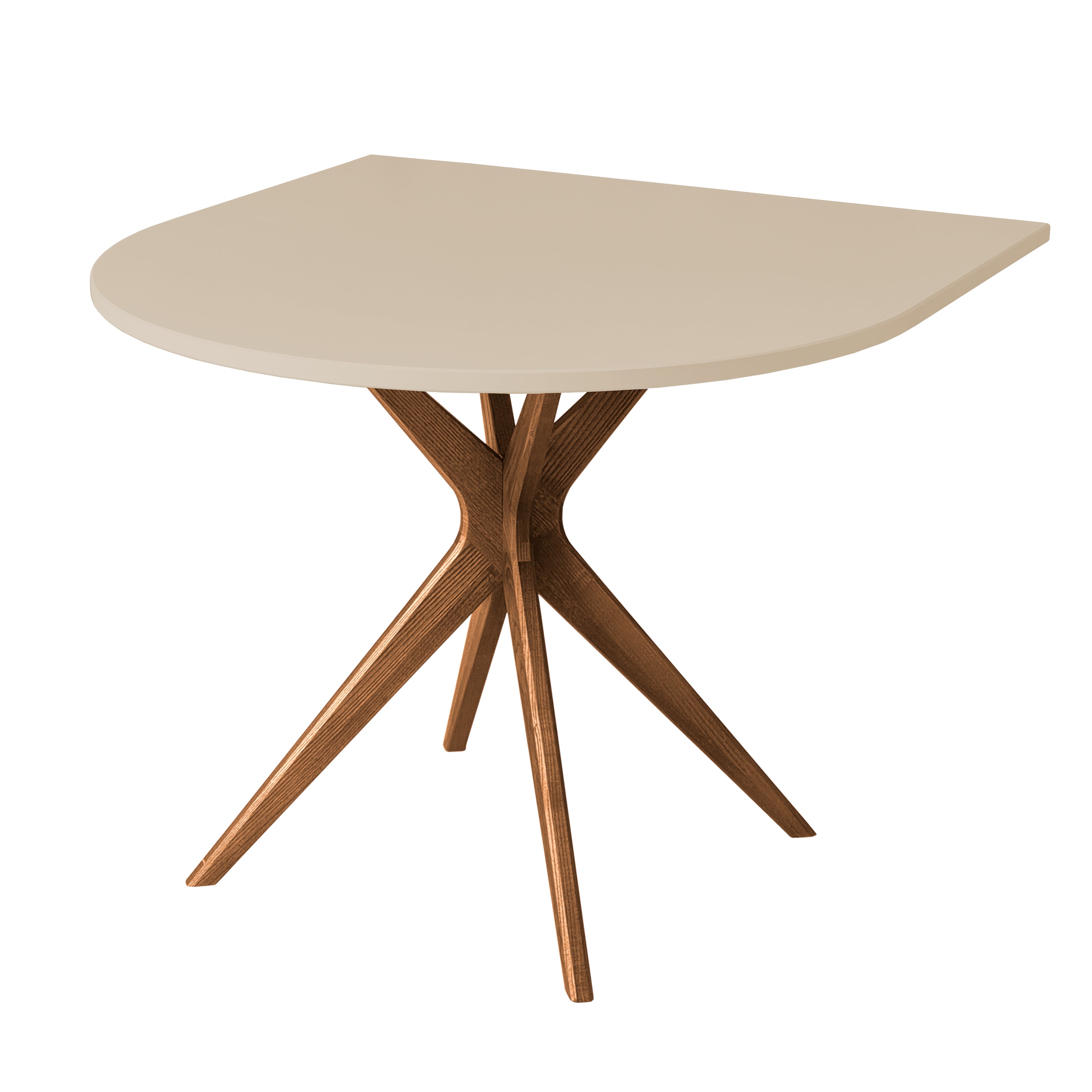 Petite table a manger semi-ovale 90 x 90 Jubi, Brun beige, chêne, table ...