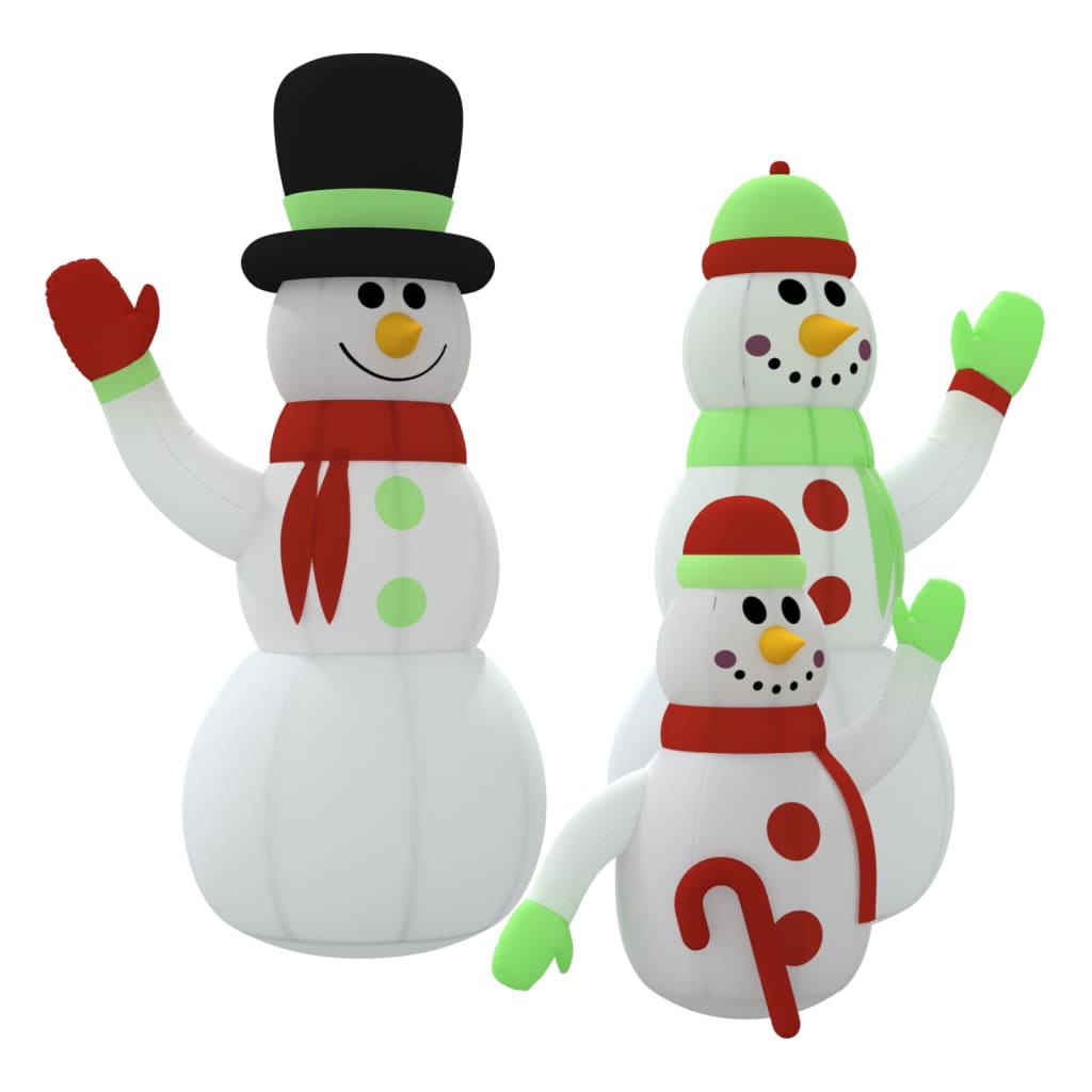 Familia De Muecos De Nieve Inflables Con Led 500 Cm Leroy Merlin