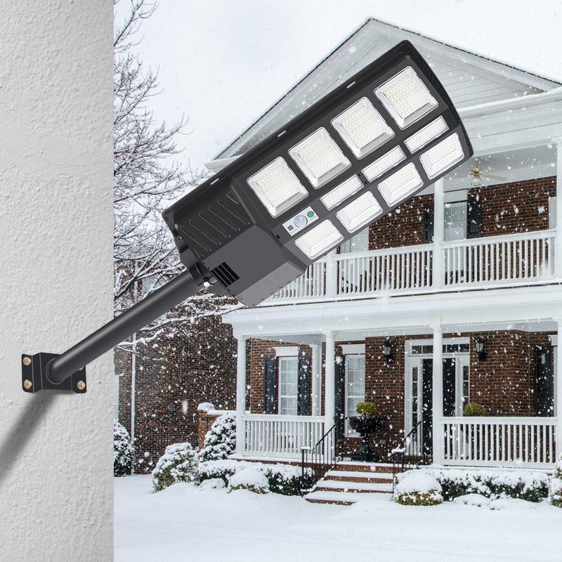 400W Lampadaire solaire avec détecteur de mouvement éclairage LED ...