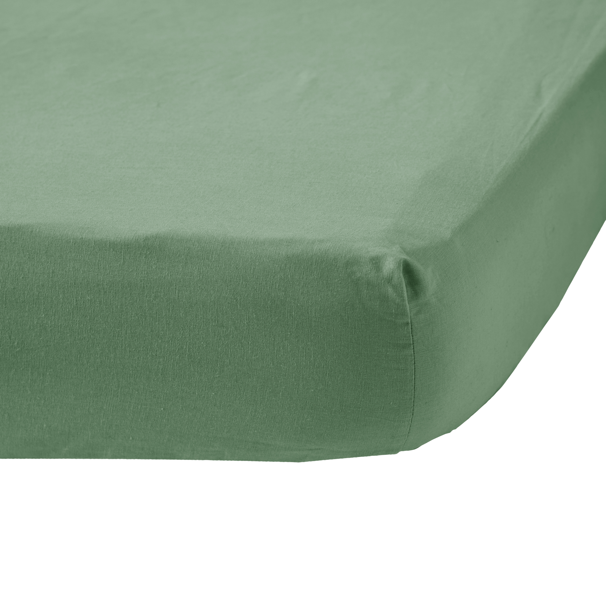 Drap housse coton lin Valentine-180 x 200 cm-Vert Amande | Leroy Merlin