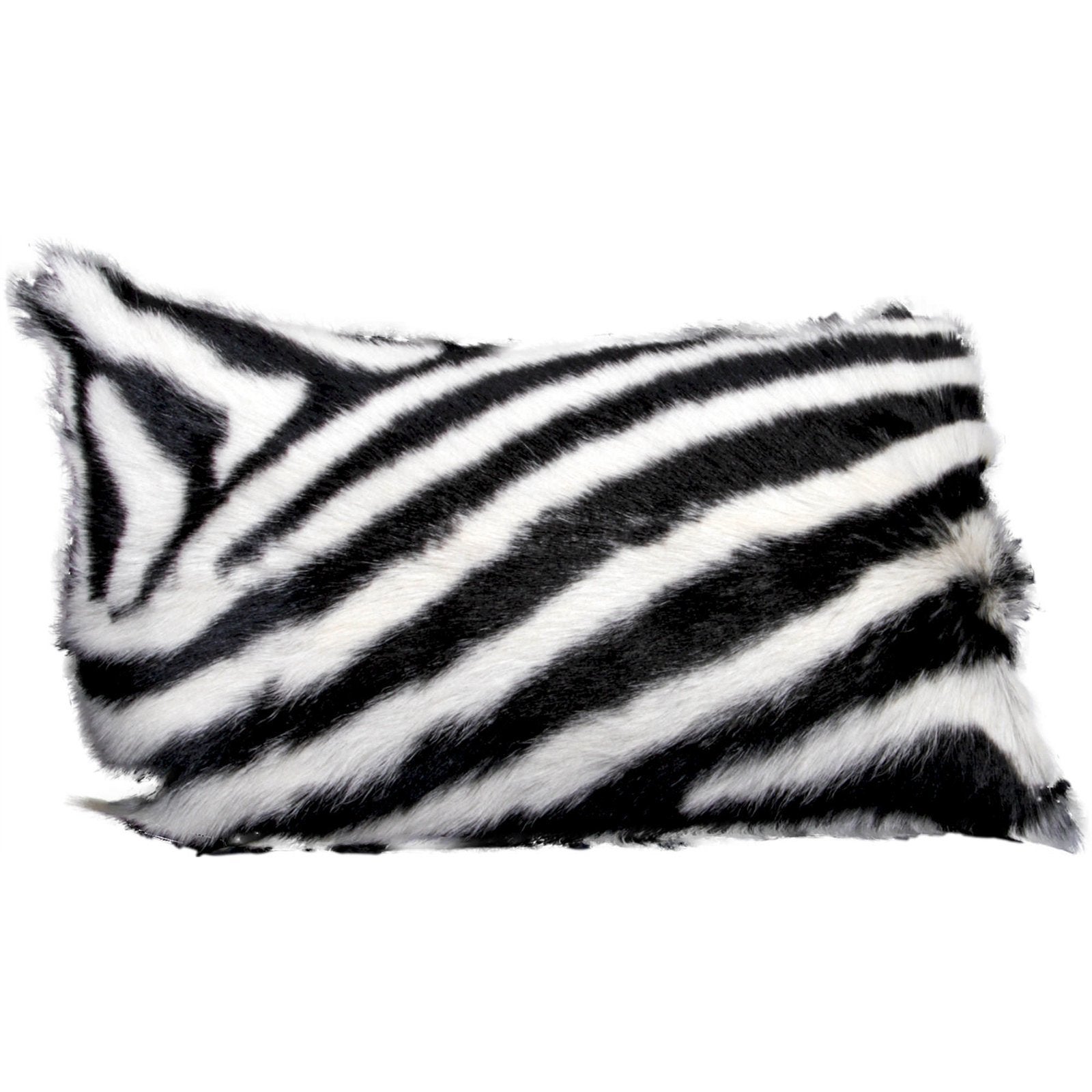 Coussin en peau de chèvre zébré rectangulaire 30 x 50 cm Coussin zèbre ...
