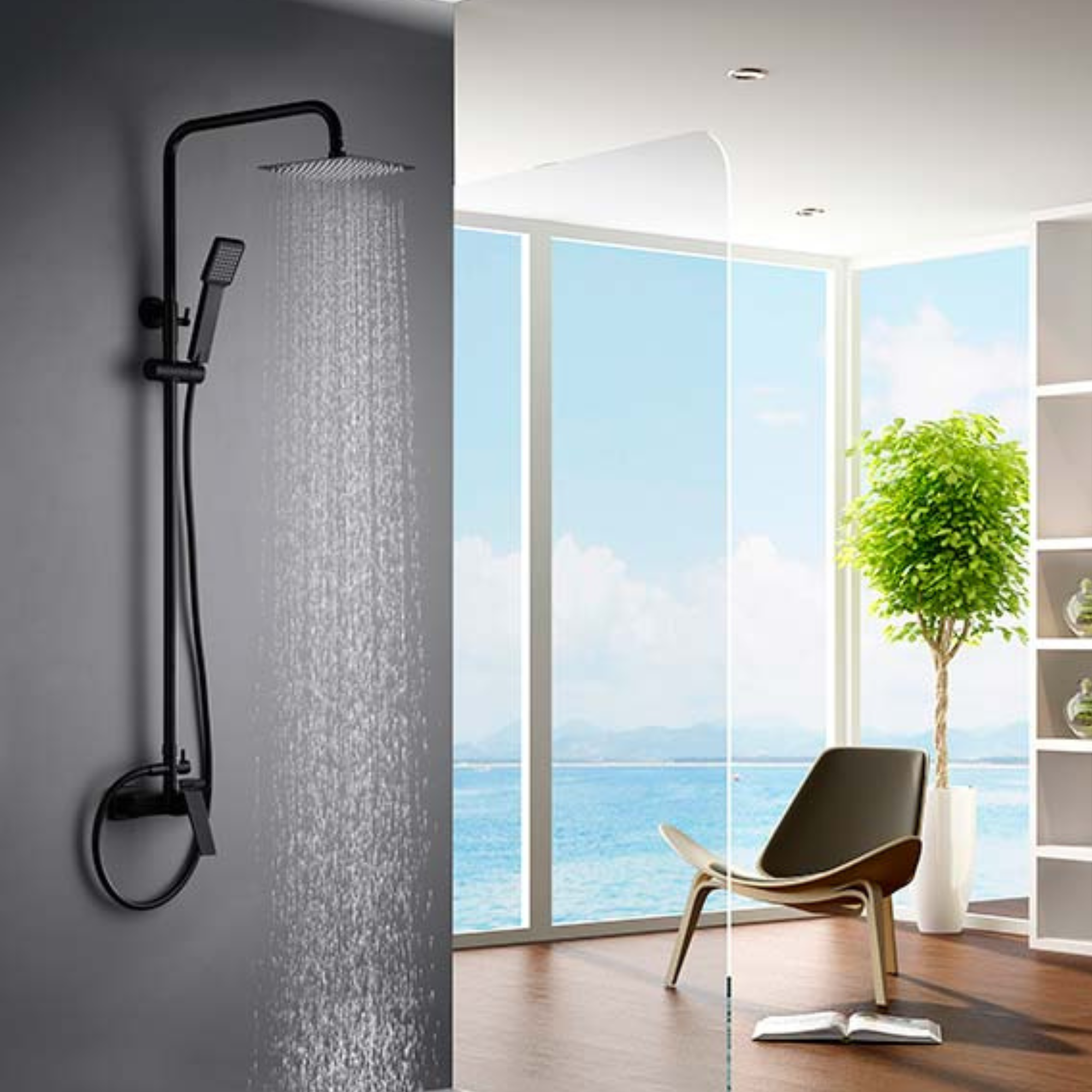 IMEX - Colonne Douche Noir Salle de Bain | Colonne de Douche Laiton ...