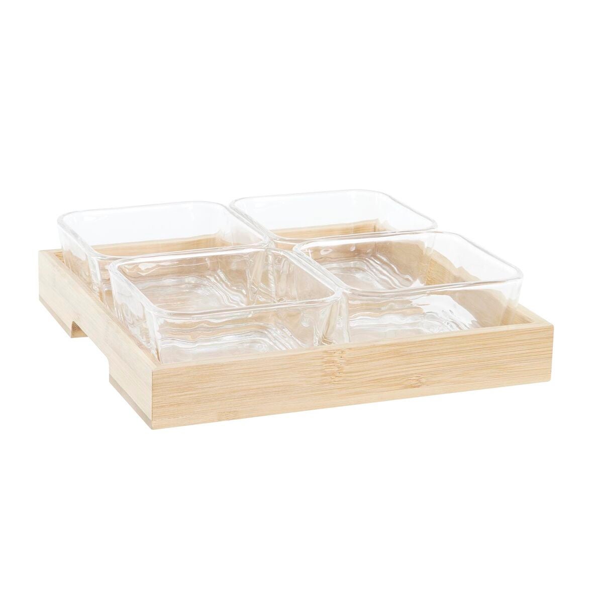 Plateau apéritif DKD Home Decor 21 x 21 x 6 cm Verre Naturel 280 ml ...