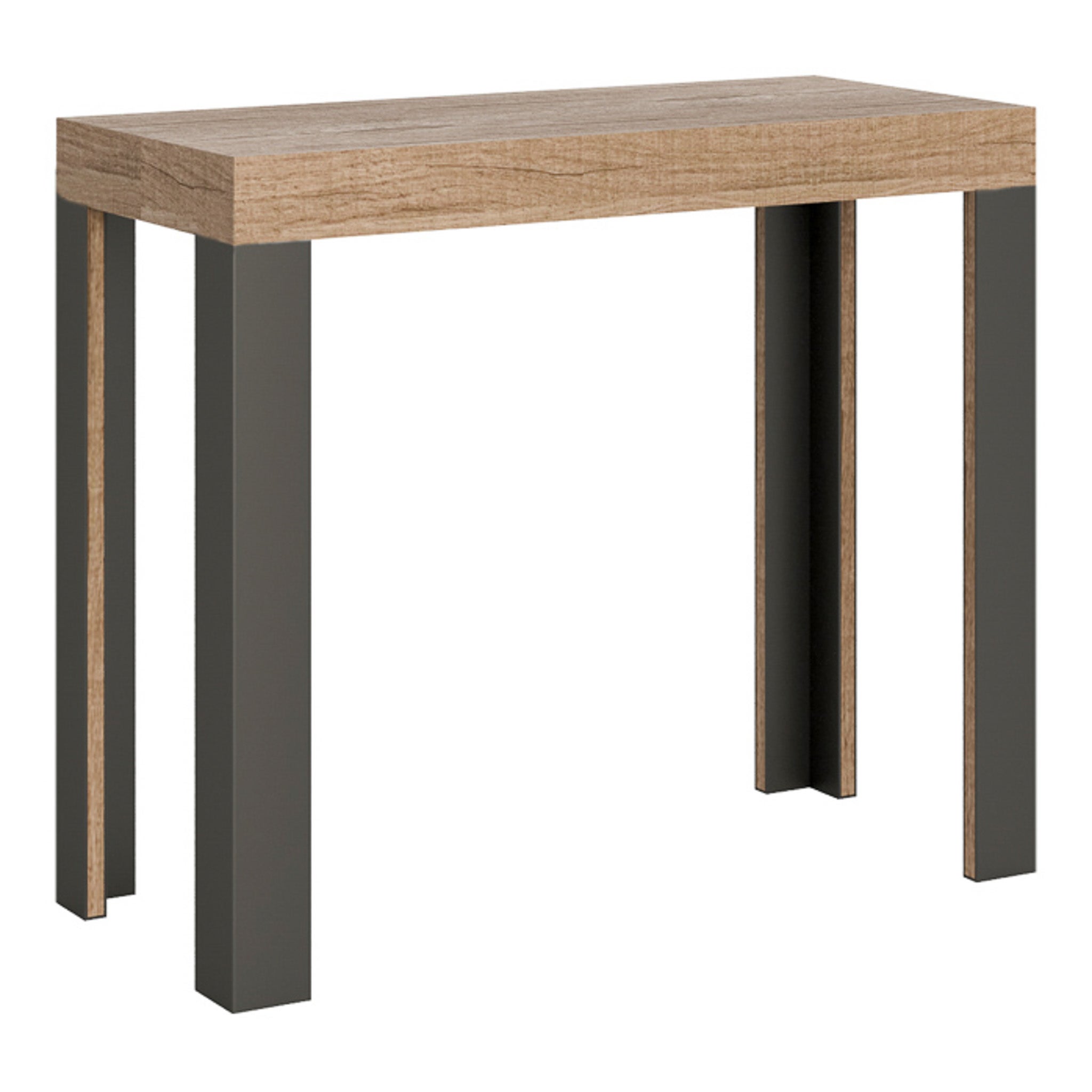 Console extensible 90x40/196 cm Linea Small Chêne Nature cadre ...