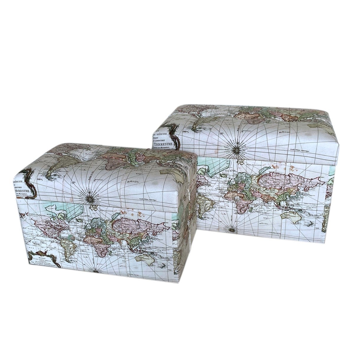 By SIGRIS Baúl Blanco de MDF y PVC 39*37*60cm Set de 2 Unidades Set 2 ...
