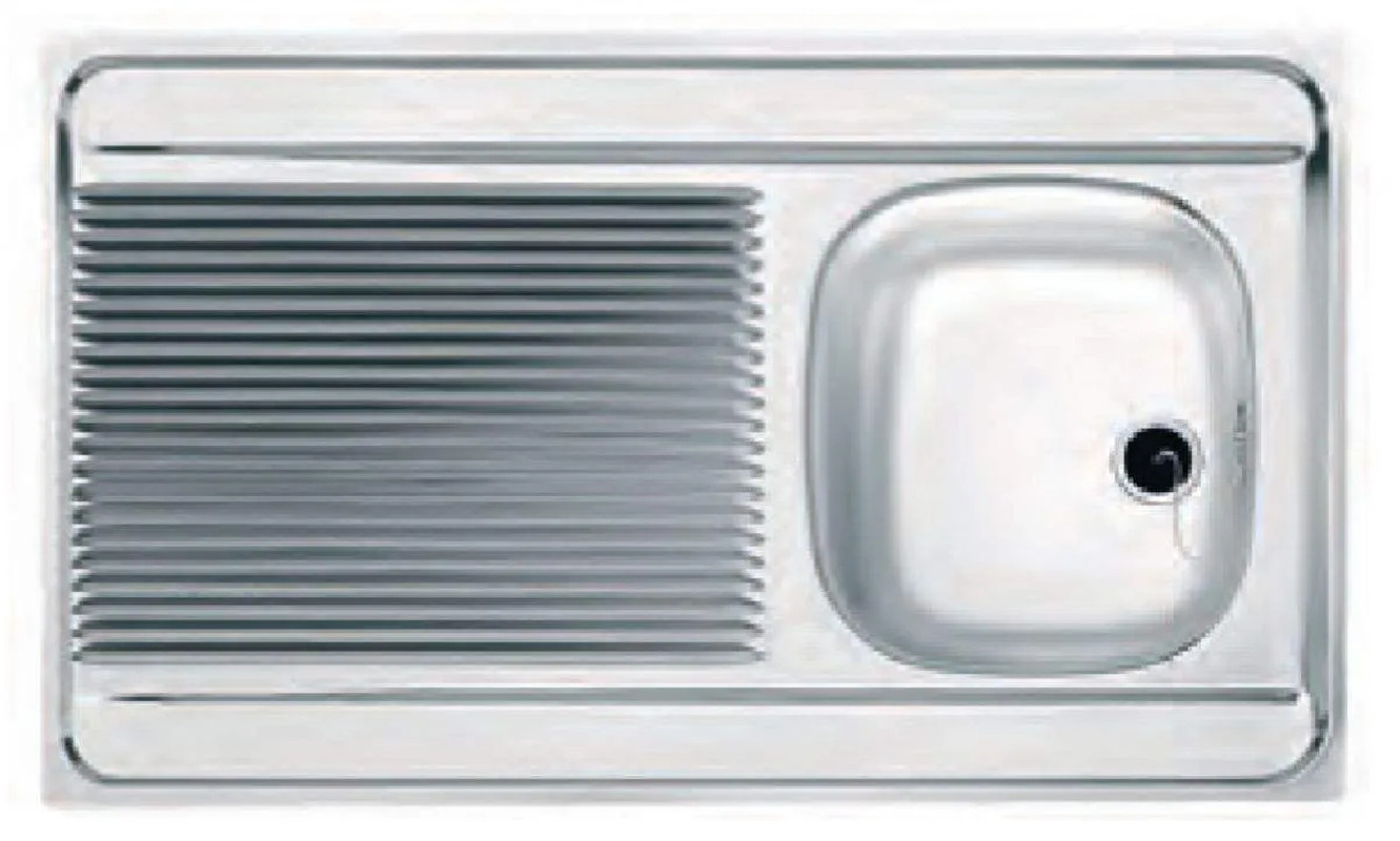 Evier inox à poser, 100x60 cm, 1 cuve, 1 égouttoir | Leroy Merlin