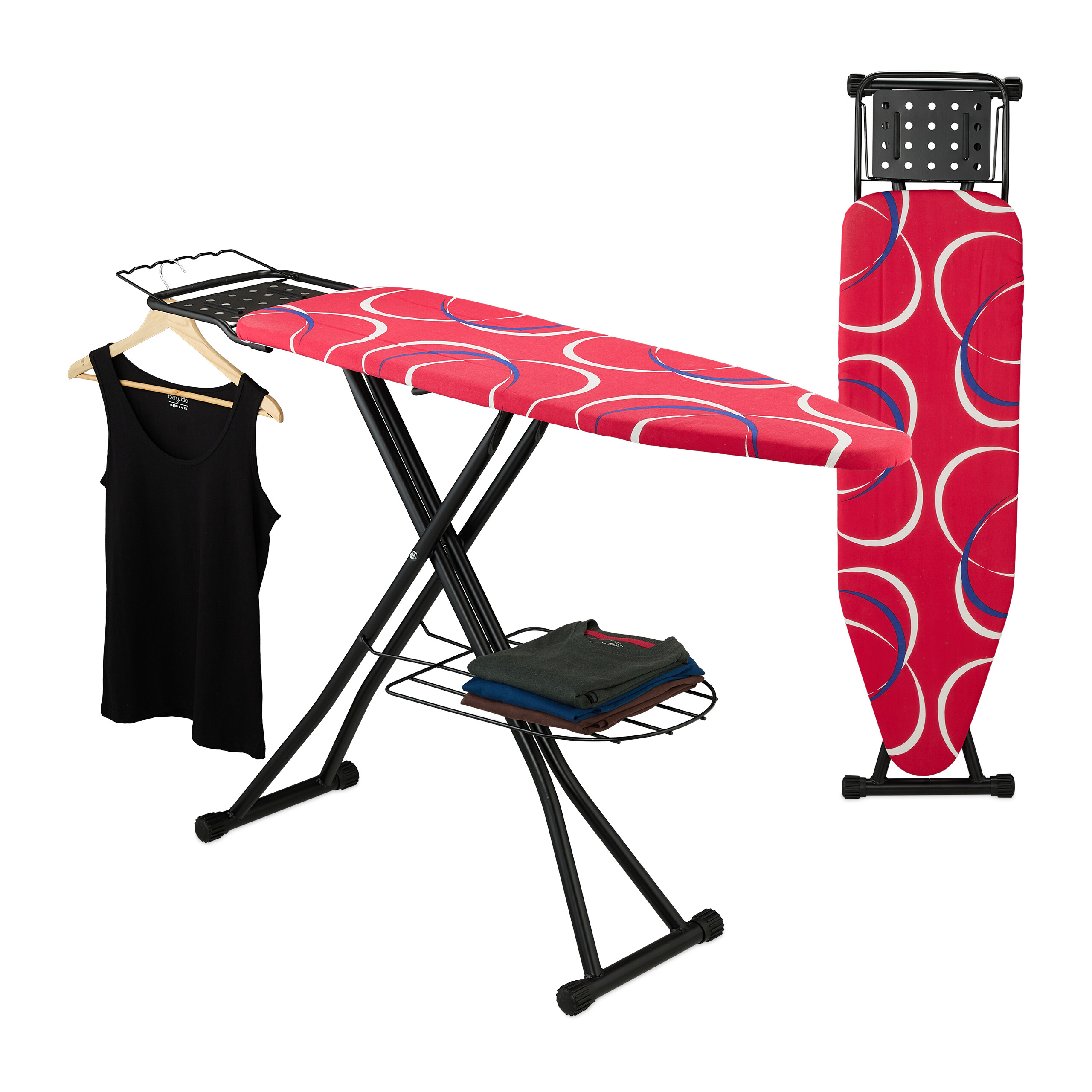 Relaxdays Table à repasser, pliable, planche réglable en hauteur ...