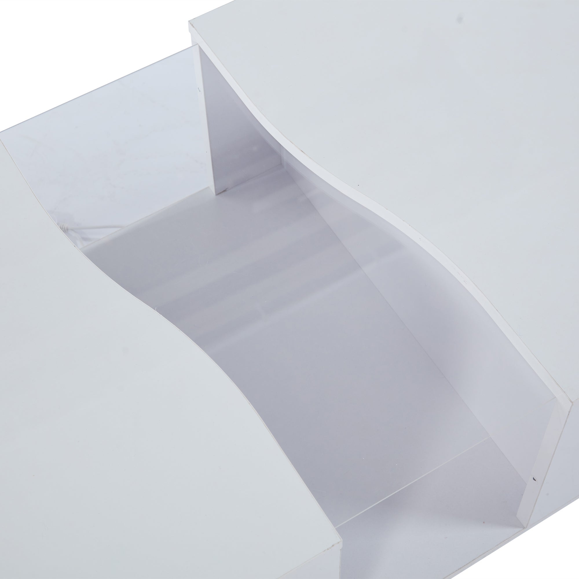 Mesa de centro rectangular 100 x 50 x 35 cm con 2 cajones, LED, panel ...