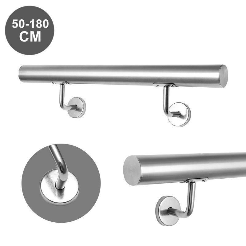 Pasamanos, acero inoxidable cepillado plata, 120cm | Leroy Merlin