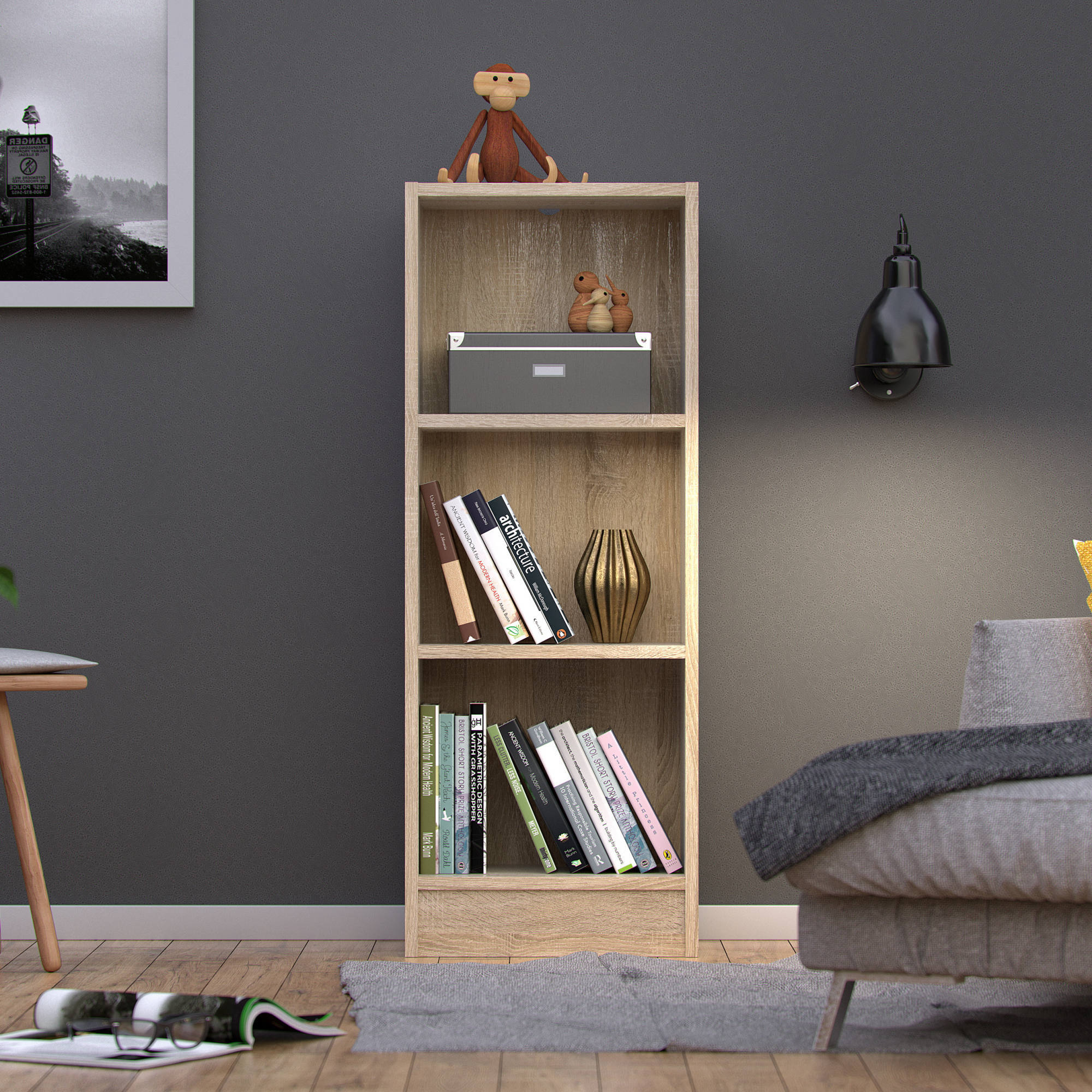 Librería, color roble, 40,6 x 107,2 x 26,72 cm | Leroy Merlin