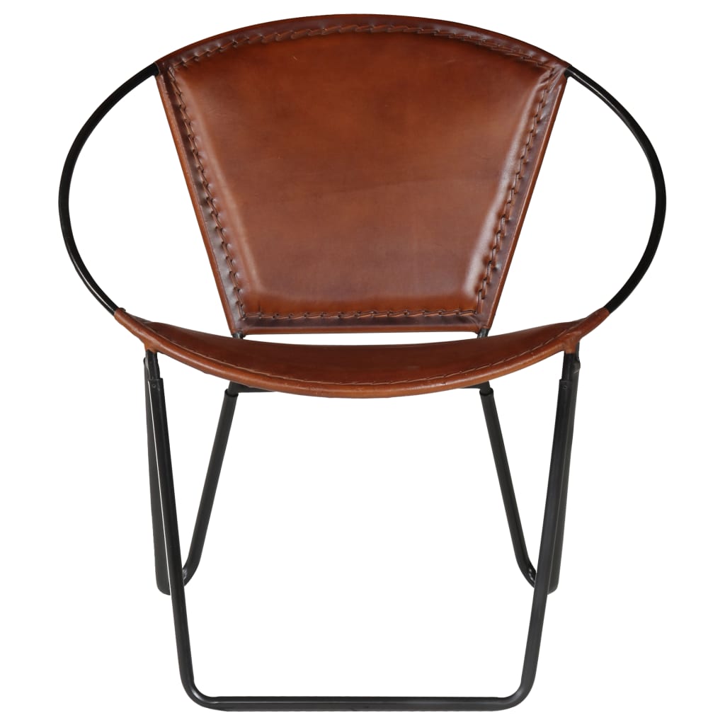 Chaise de salon | Chaise marron cuir véritable CFW55254 | Leroy Merlin