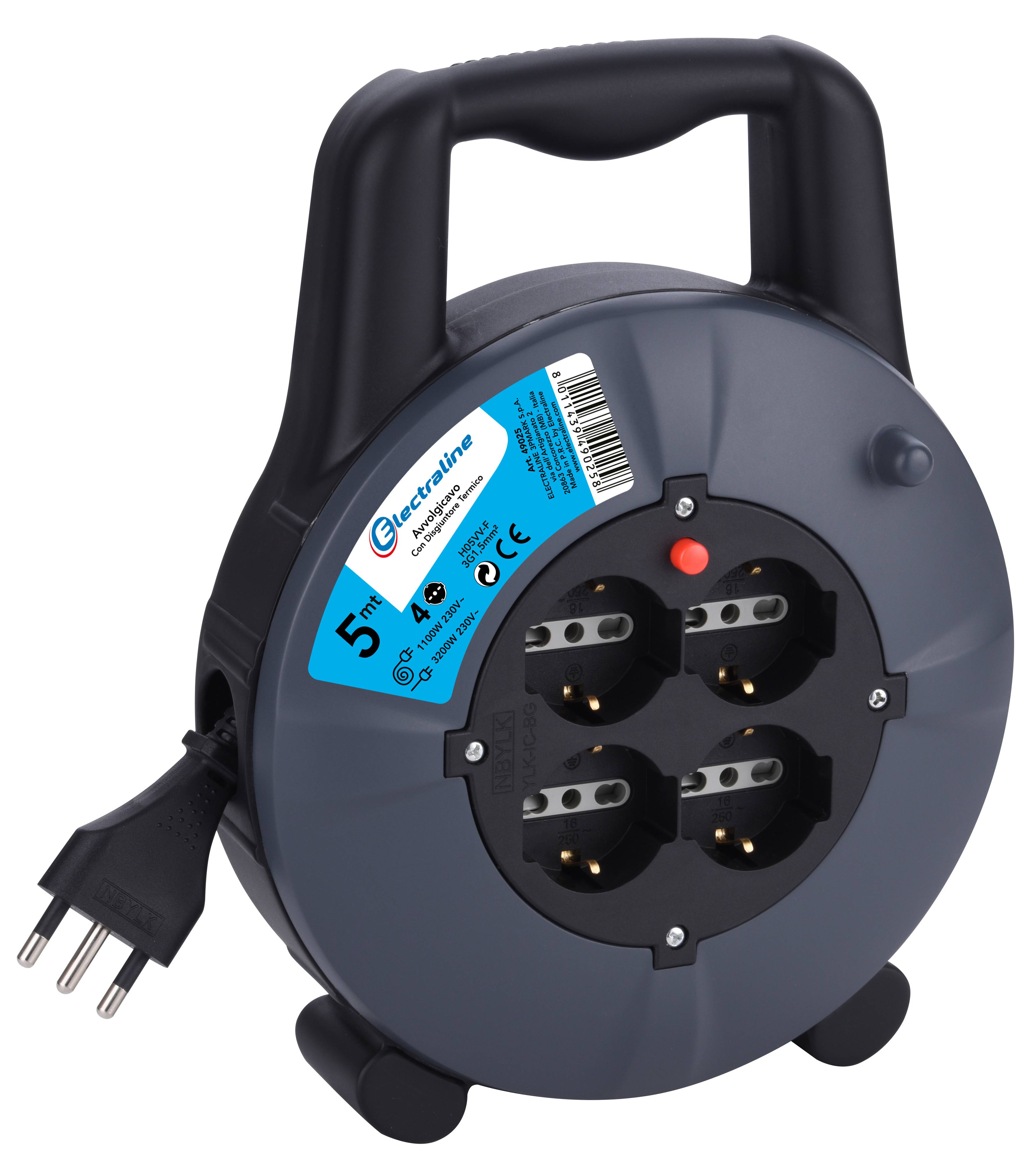 CARRETE CABLE 5 M SECCIÓN 3X1.5 4BIP SCH+PROT 49025 | Leroy Merlin