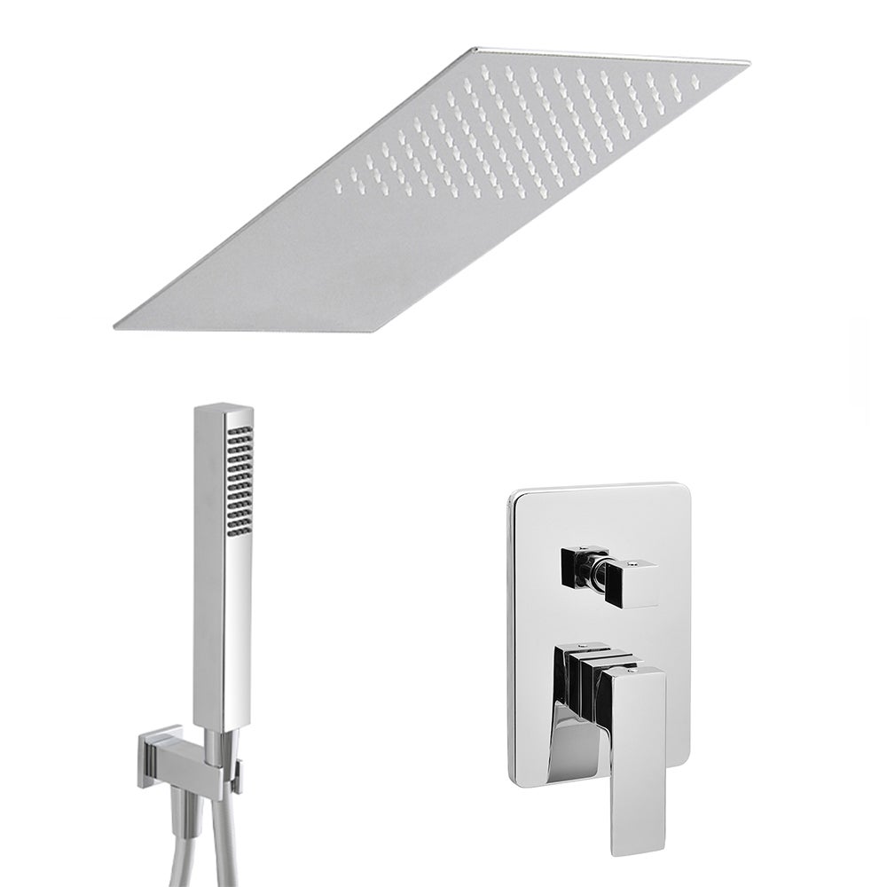 Ensemble de douche encastrée Kubo avec pomme de douche murale 25x52 cm ...
