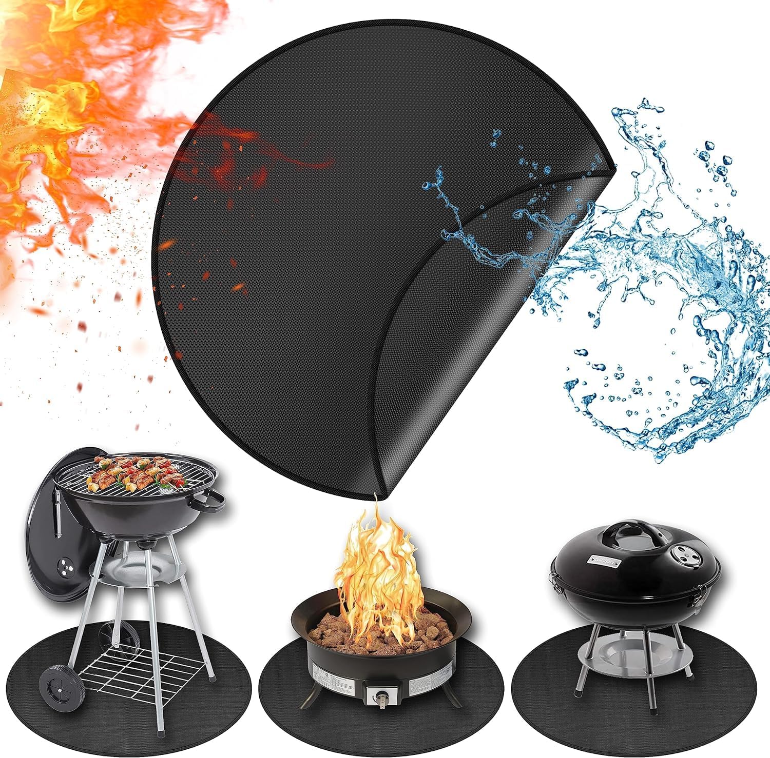 Alfombra redonda ignífuga de fibra vidrio resistente al fuego pulgadas ...