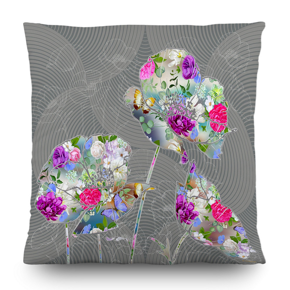 Coussin fleurs de couleurs - 45 cm x 45 cm | Leroy Merlin