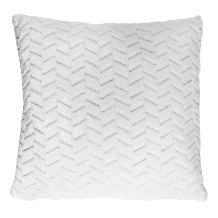 Coussin Déco Chevron "Crush" 40x40cm Blanc | Leroy Merlin