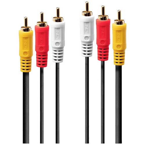 Câble de raccordement LINDY Cinch-RCA AV [3x Cinch-RCA mâle - 3x Cinch ...