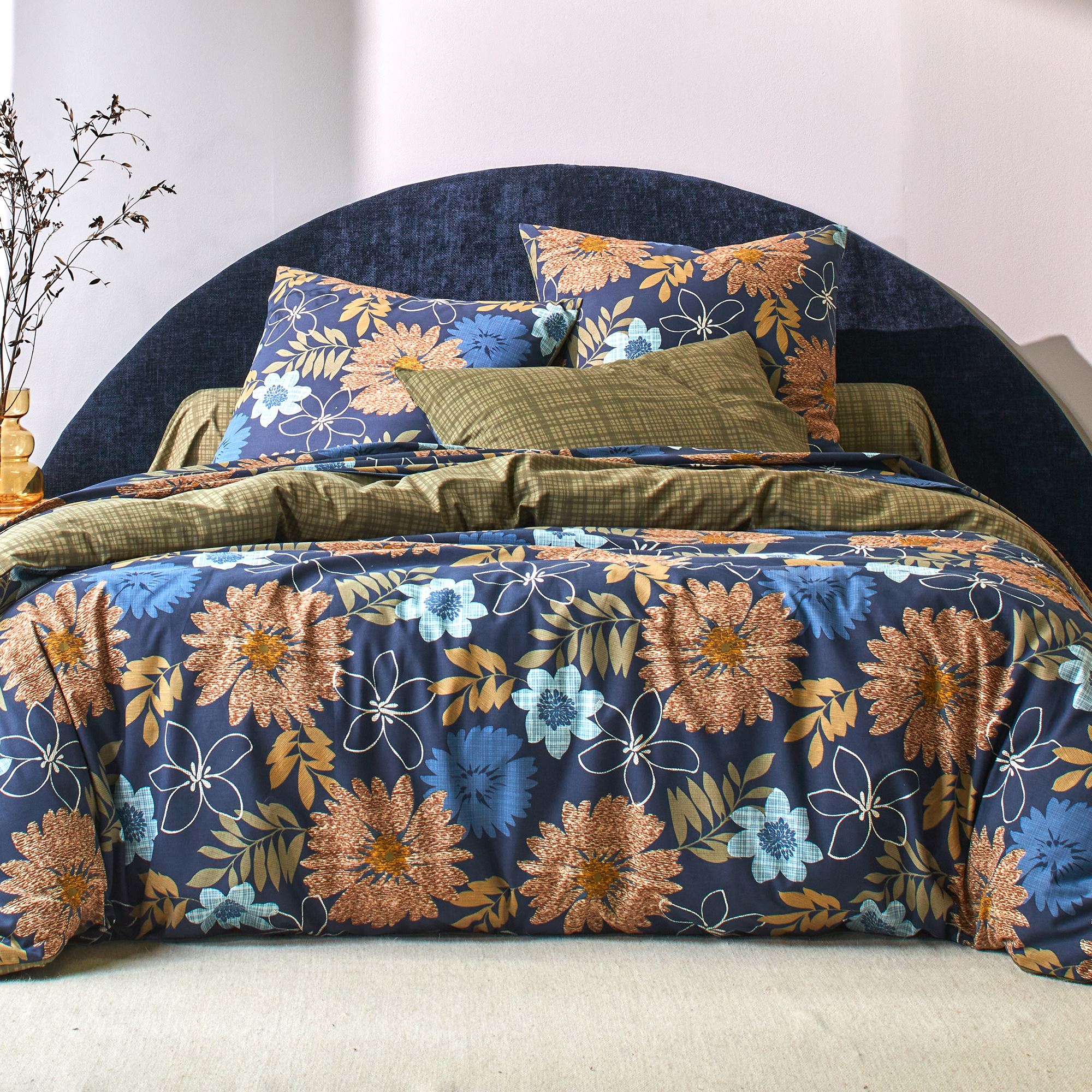 Housse de couette FLOW BLEU 140x200 multicolore en coton | Leroy Merlin