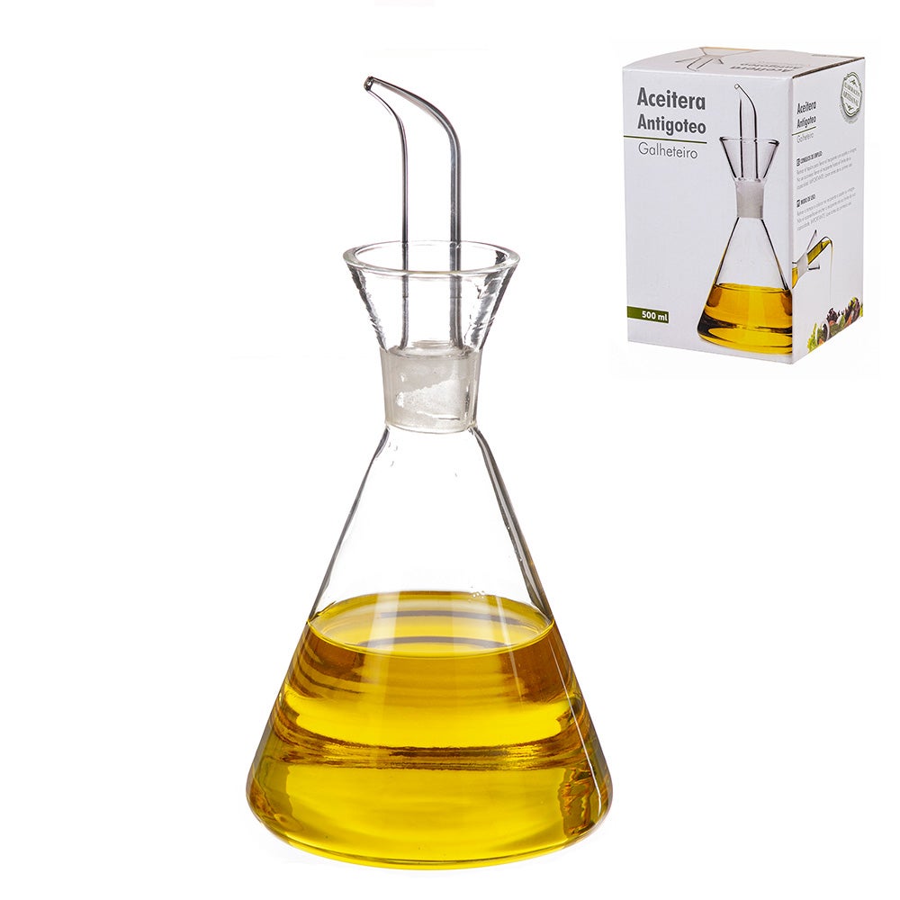 Aceitera de cristal antigoteo 500ml KOZINA - Ideal para cocina - 01036 ...