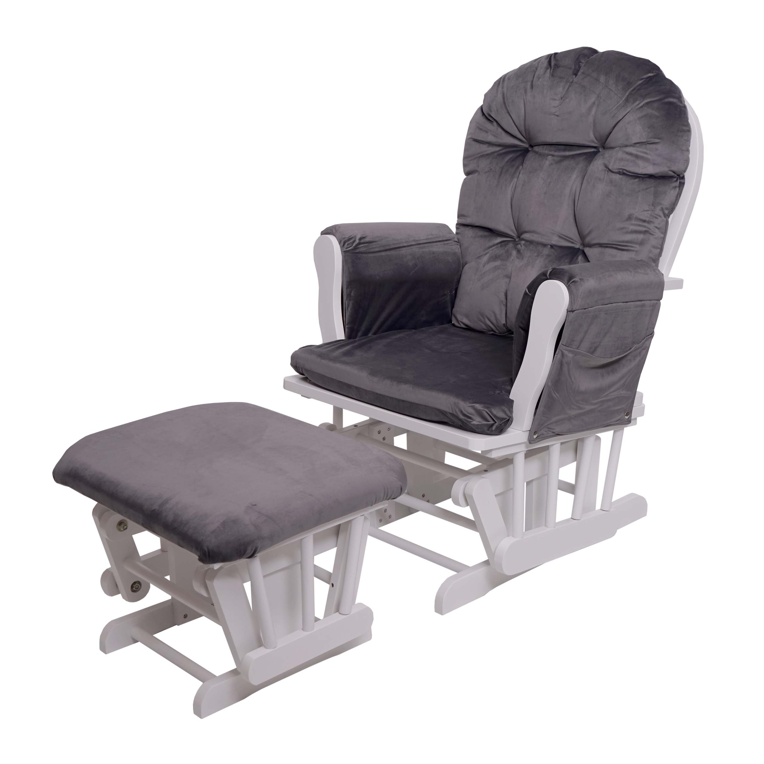 Fauteuil chaise à bascule rocking chair avec repose-pieds relaxation ...