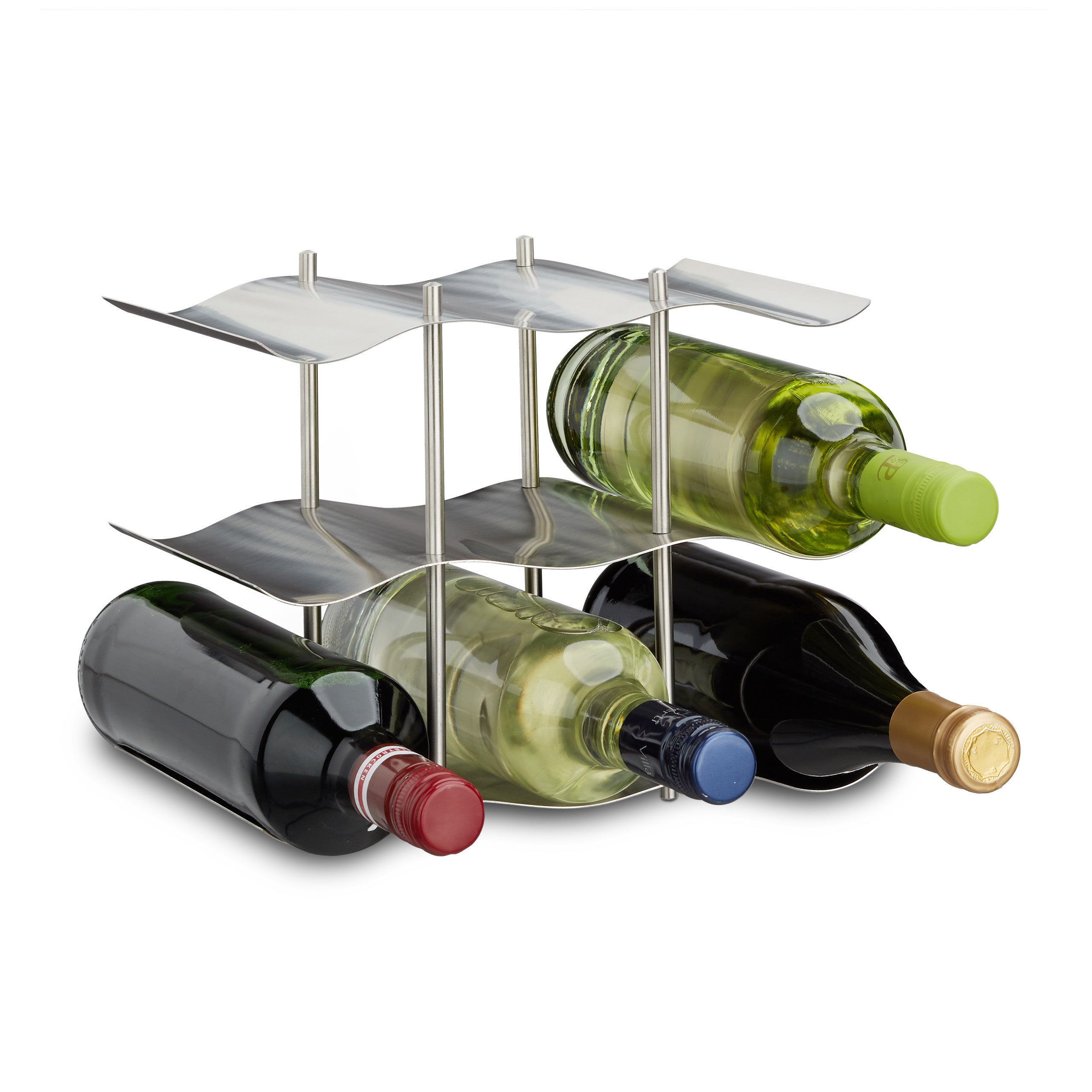 Casier à vin pour 9 bouteilles en inox 3 étages range-bouteilles HxlxP: 22 x 27 x 16,5 cm ...
