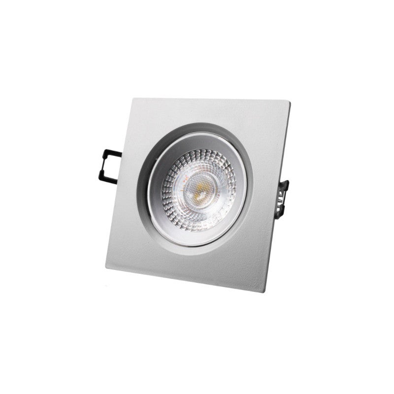 Aro led empotrable 5W 380lm 6400K cuadrado cromo | Leroy Merlin