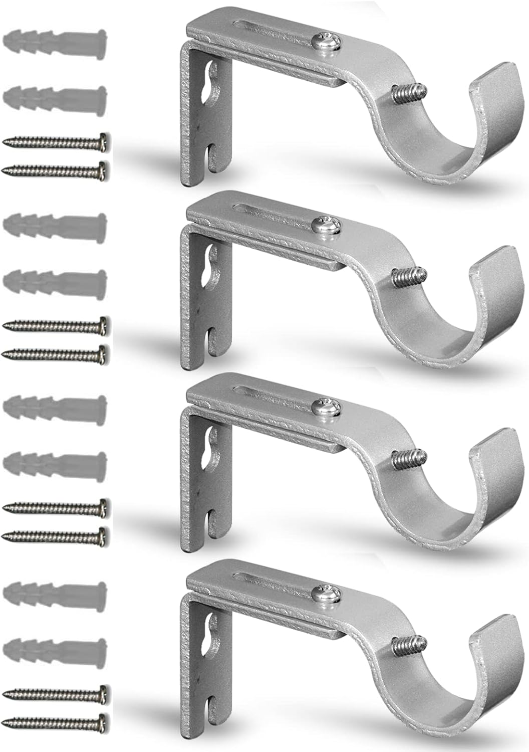 Supports de tringle à rideaux , longueur réglable de 5.5 à 8 cm - Kit de supports métalliques ...