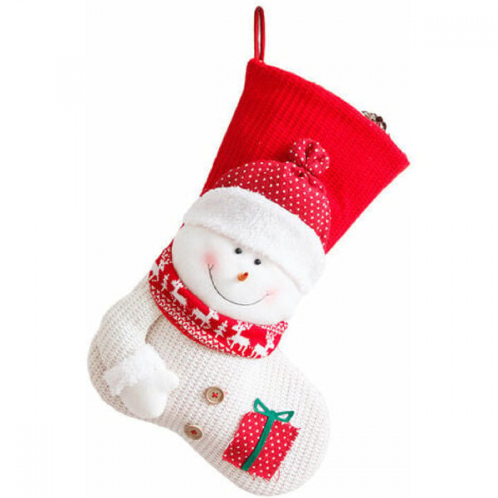 Calcetín navideño de 18 pulgadas, muñeco de nieve grande en 3D ...