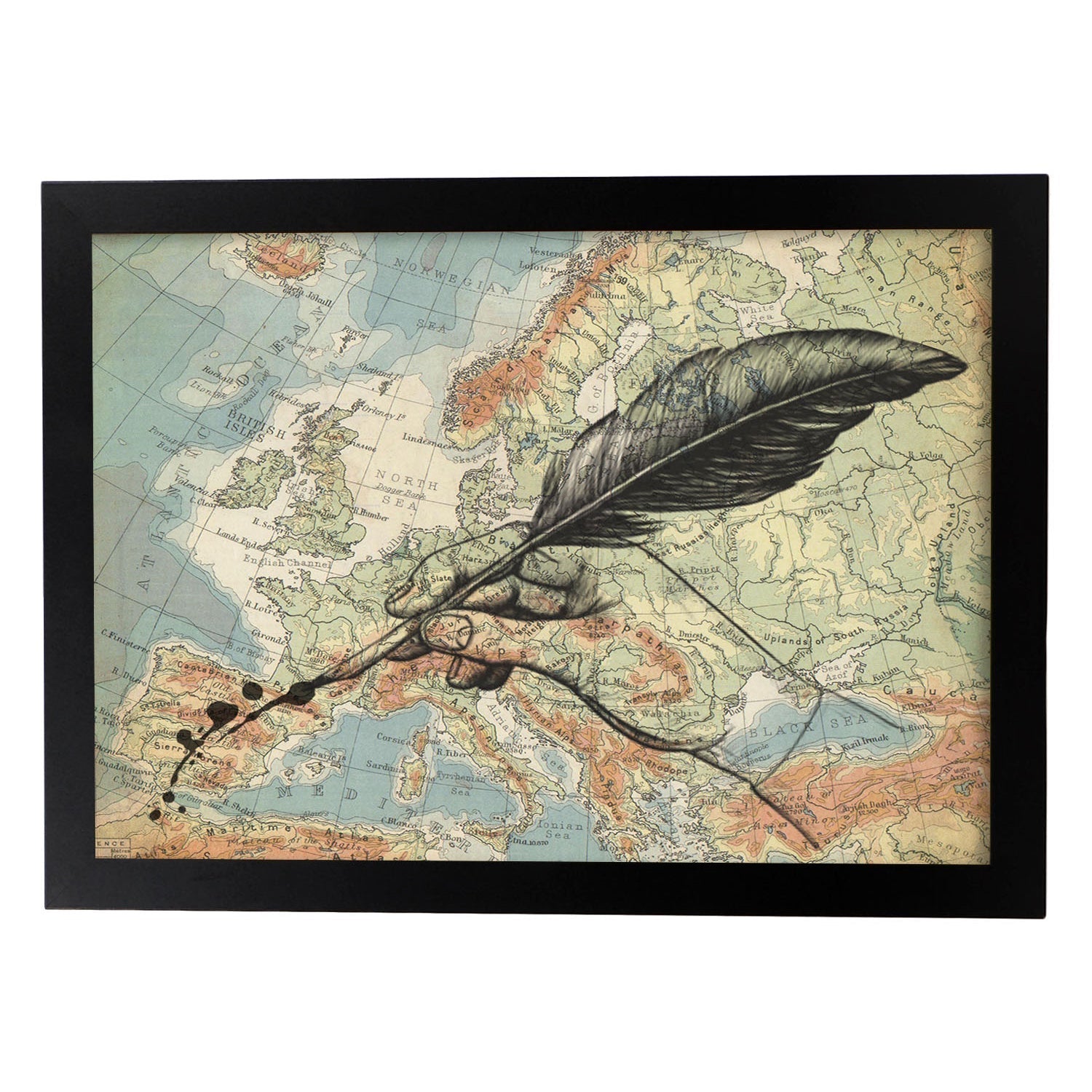 Poster De Dibujando En Espana. Láminas De Mapas Del Mundo. Decoracion ...