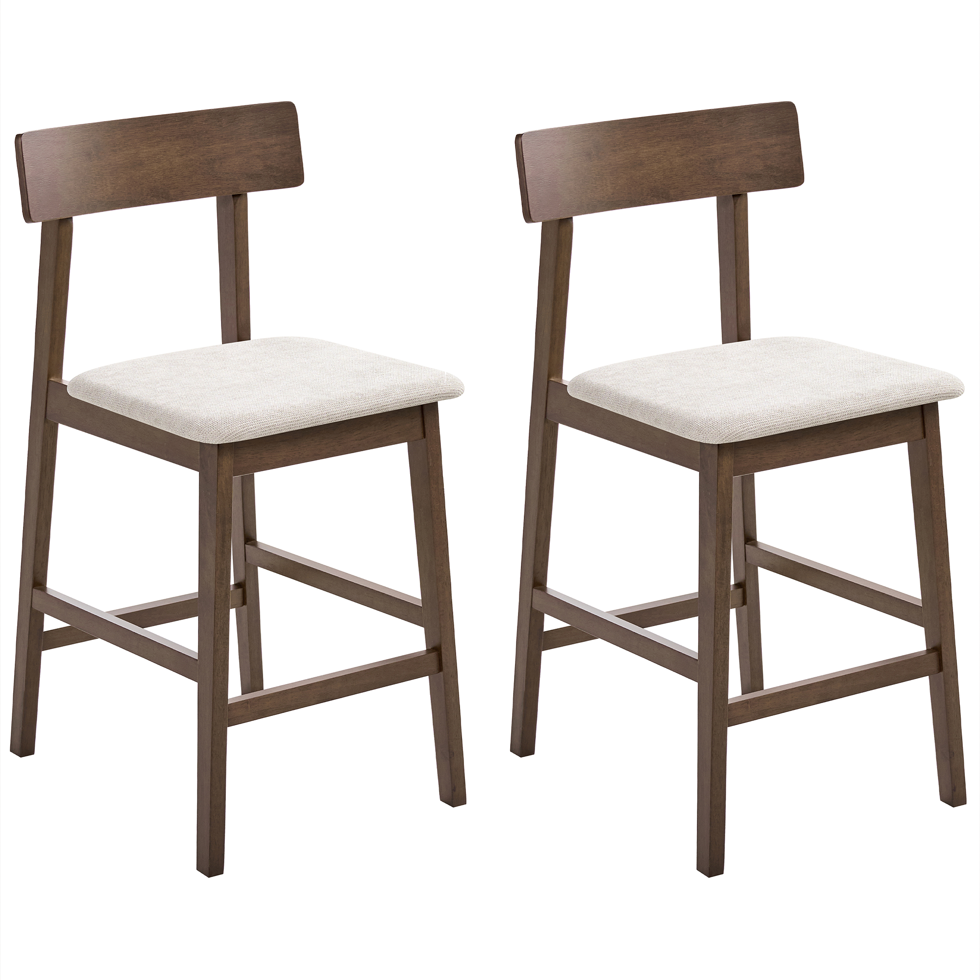 Lot de 2 chaises de bar ISANTI Bois Marron foncé/taupe | Leroy Merlin