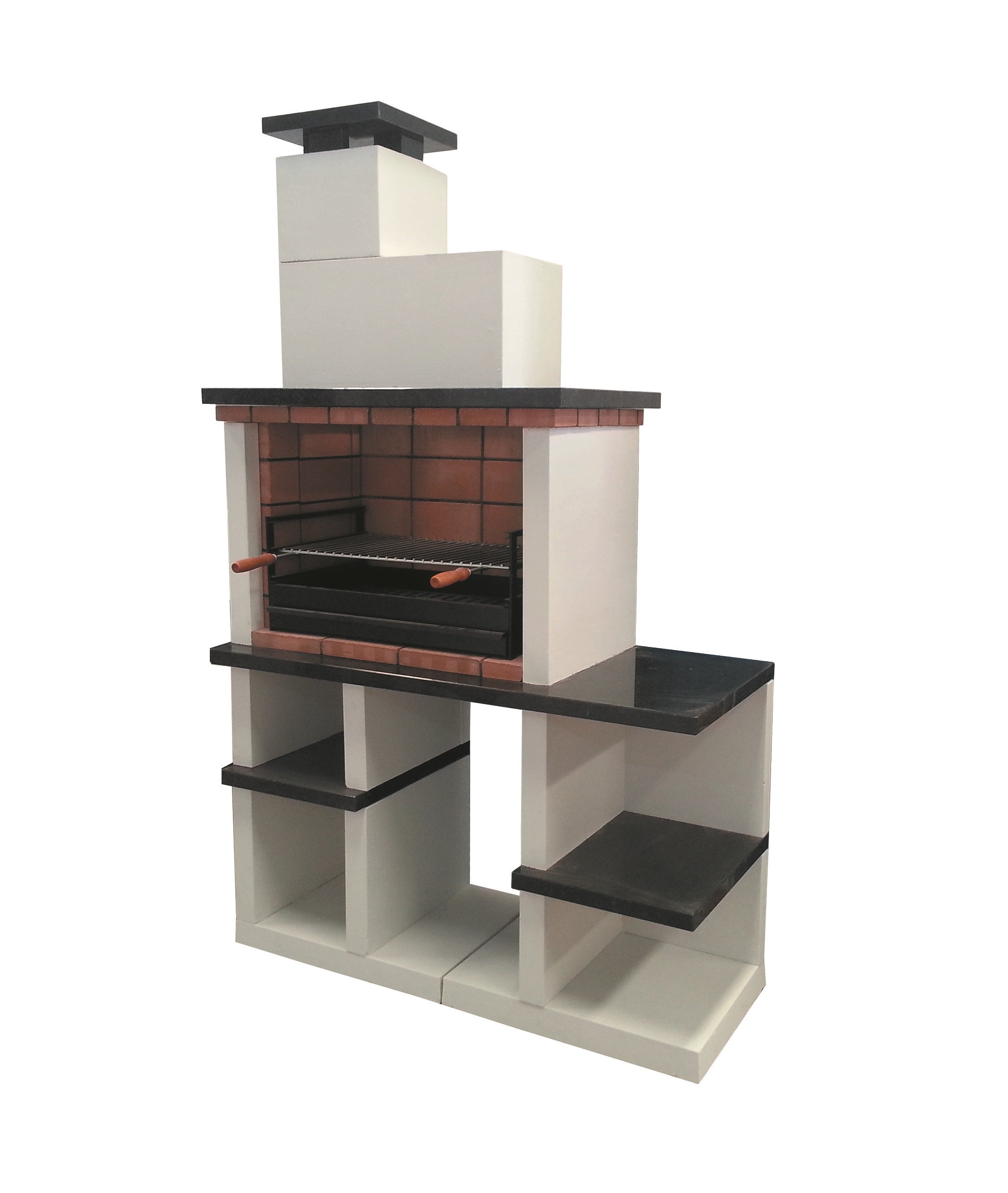BBQ MAXI - Barbacoa con encimeras, cemento, cemento pintado blanco ...