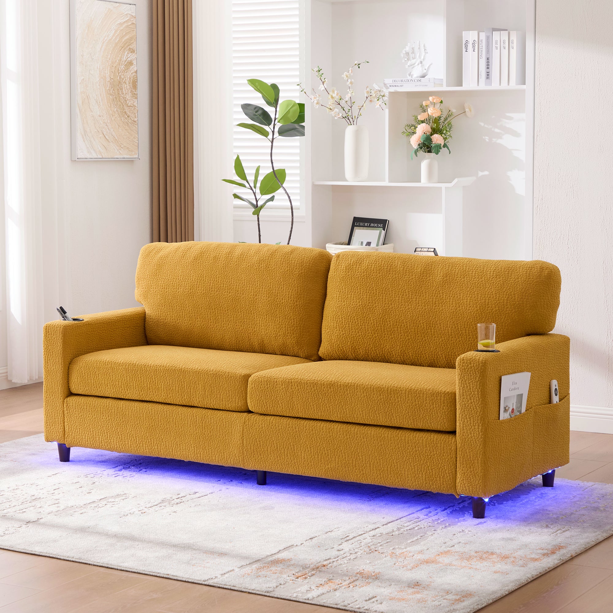 Sofá Familiar Modular Beige con Almacenaje, Apto para Mascotas, Montaje ...