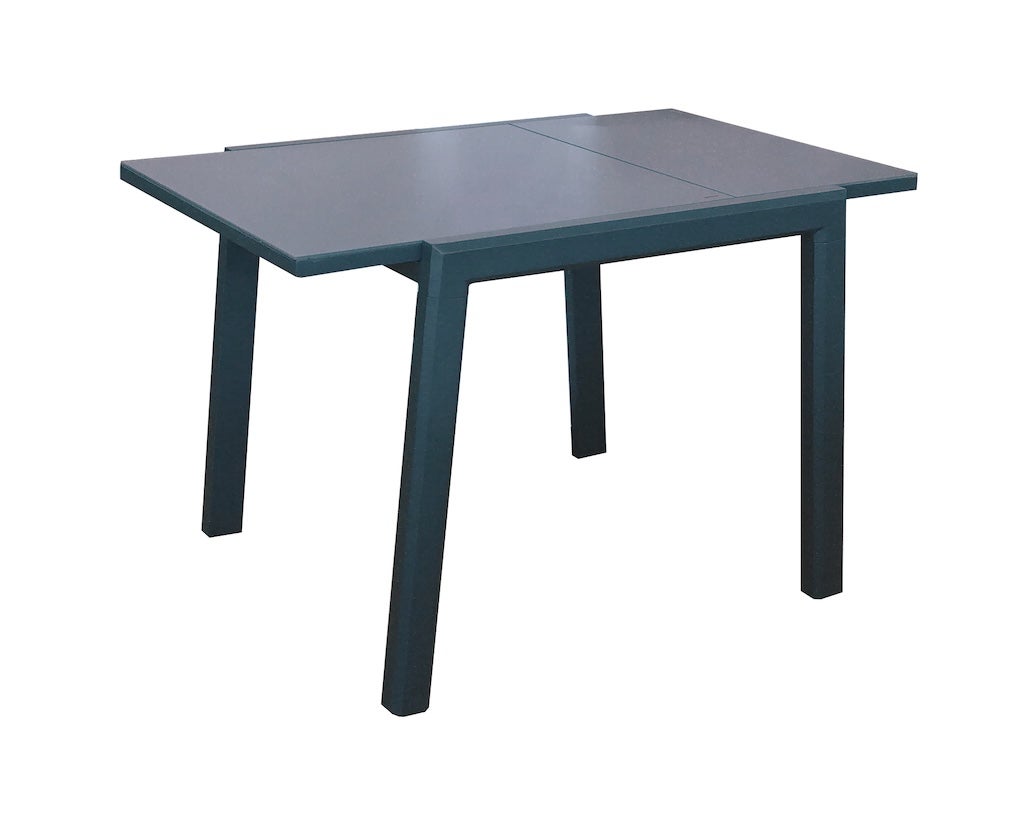 Table extensible - ELISE - Aluminium époxy graphite - Plateau verre ...