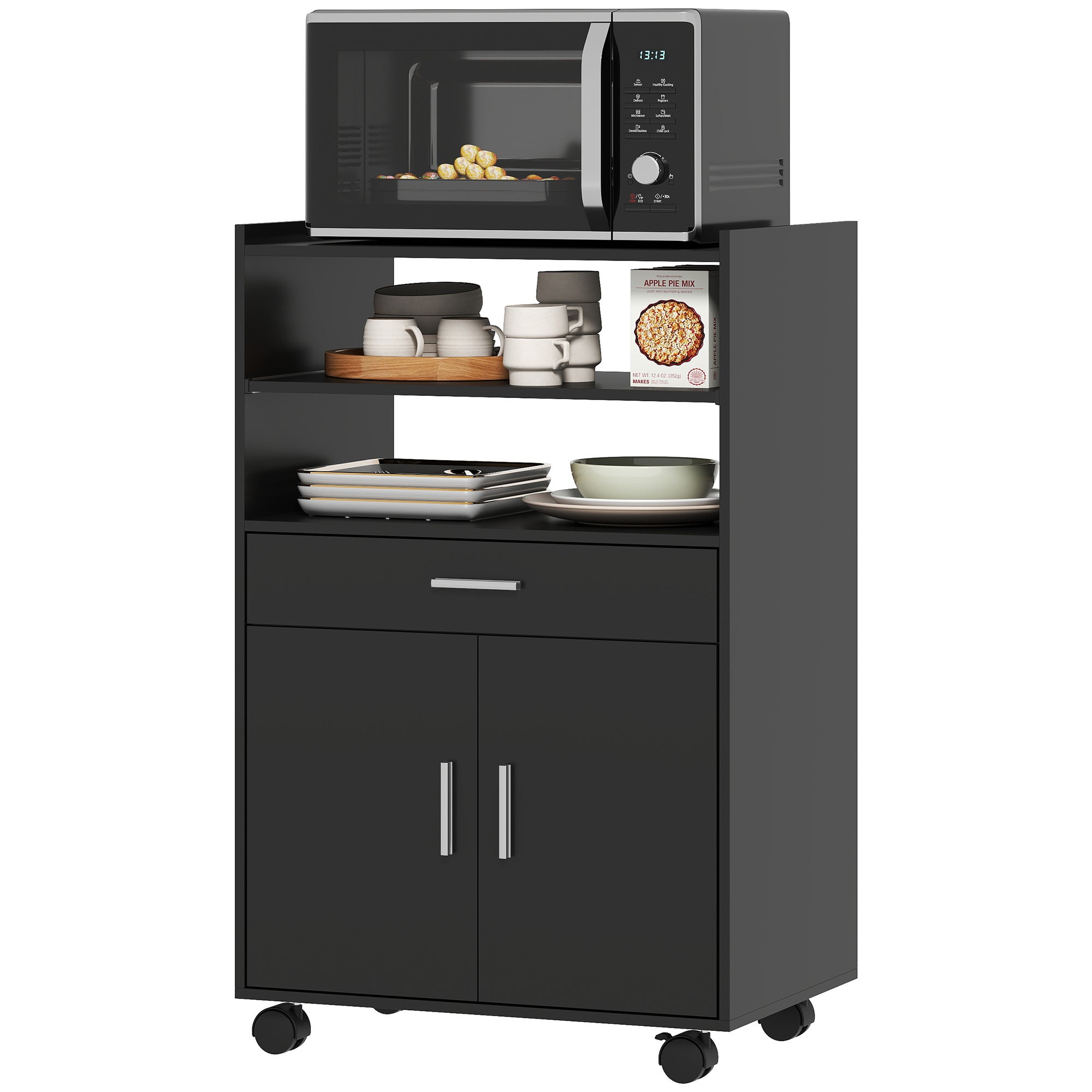 Buffet de Salon - Dimensions 59x40x92cm - 2 portes, plateau pour micro ...