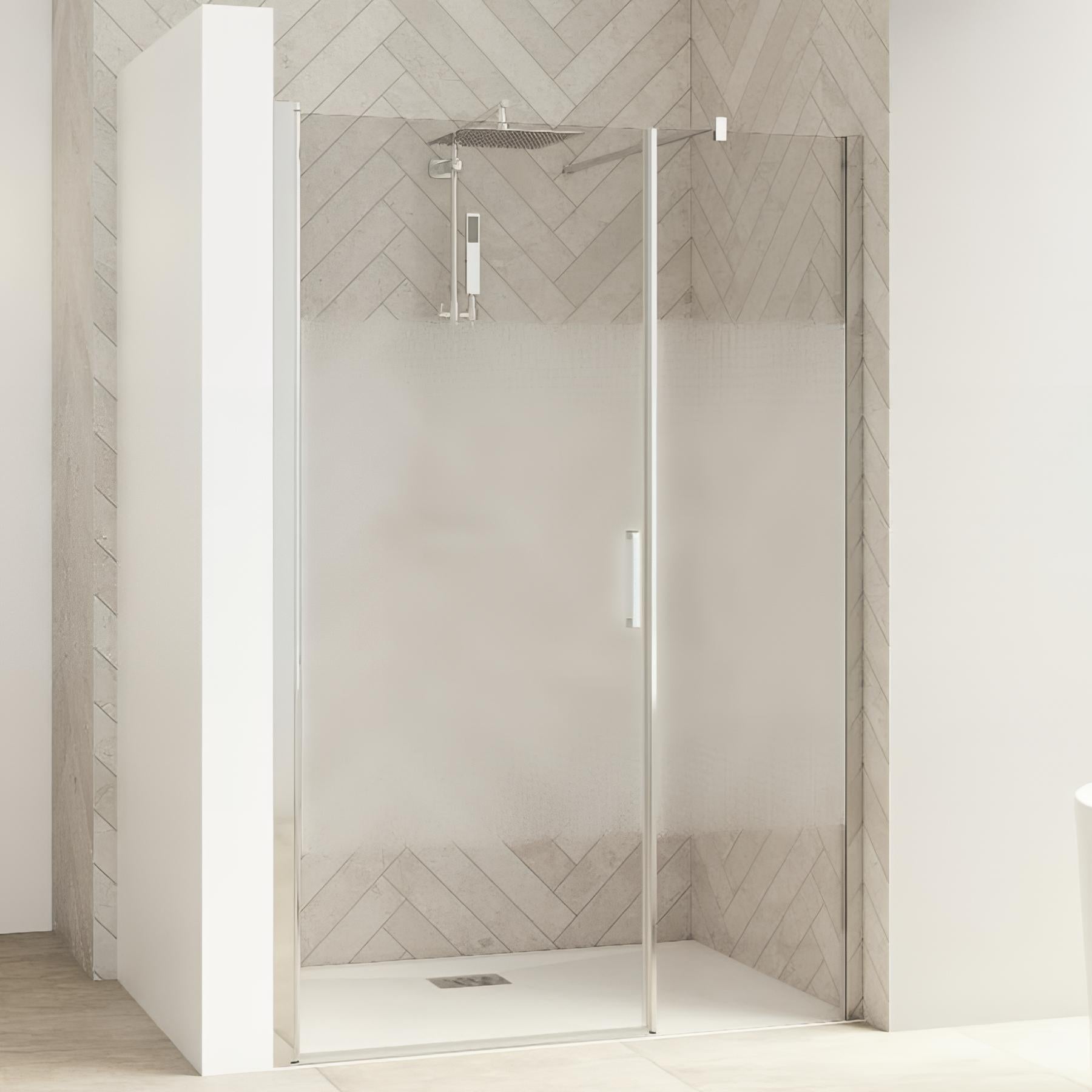 Puerta de ducha de diseño inteligente con bisagras P + F sin umbral en ...