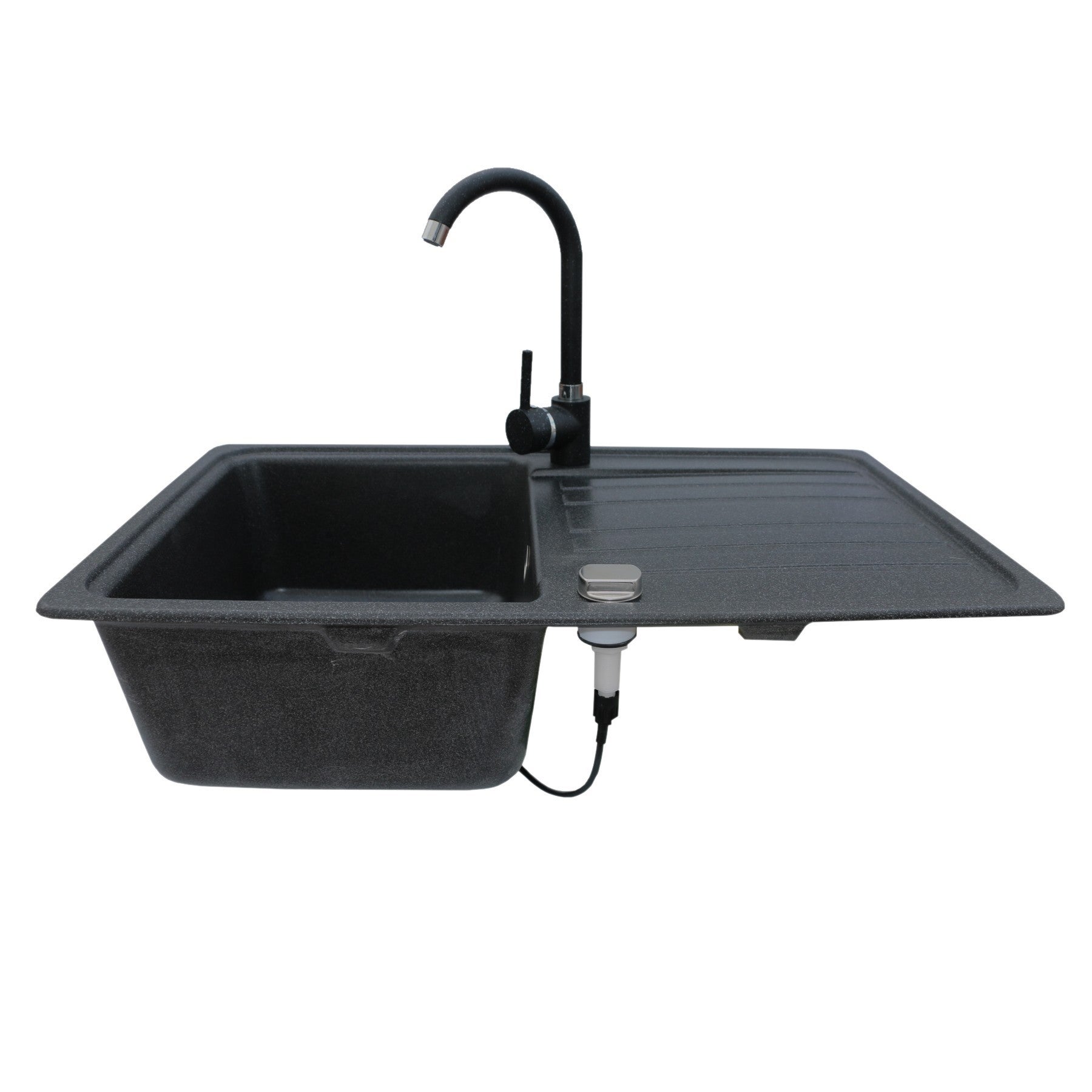 IZOR Évier de cuisine effet granit + 1 siphon + 1 mitigeur inclus ...