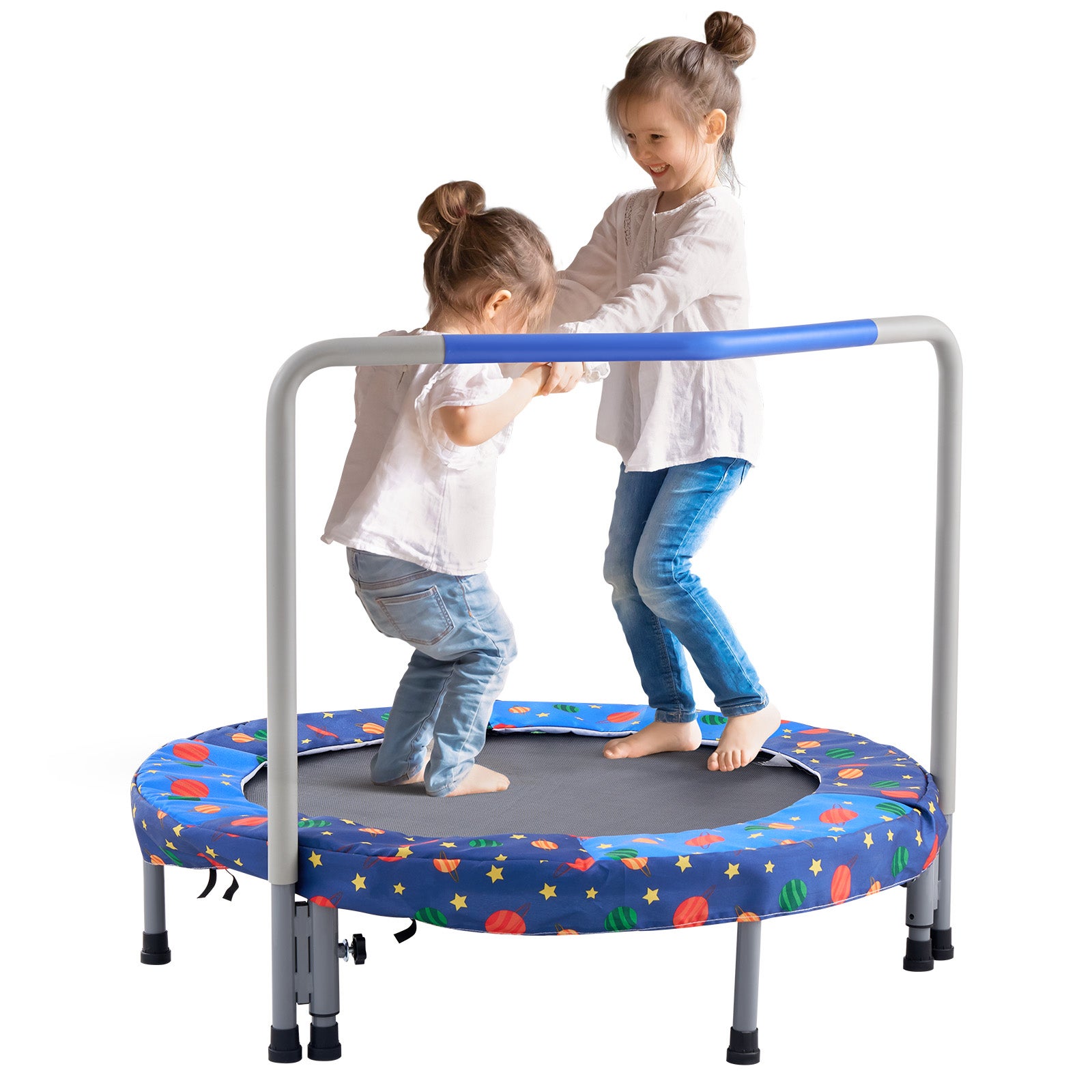Trampolina Składana trampolina 100kg Rebounder Trampolina 36" niebieska ...