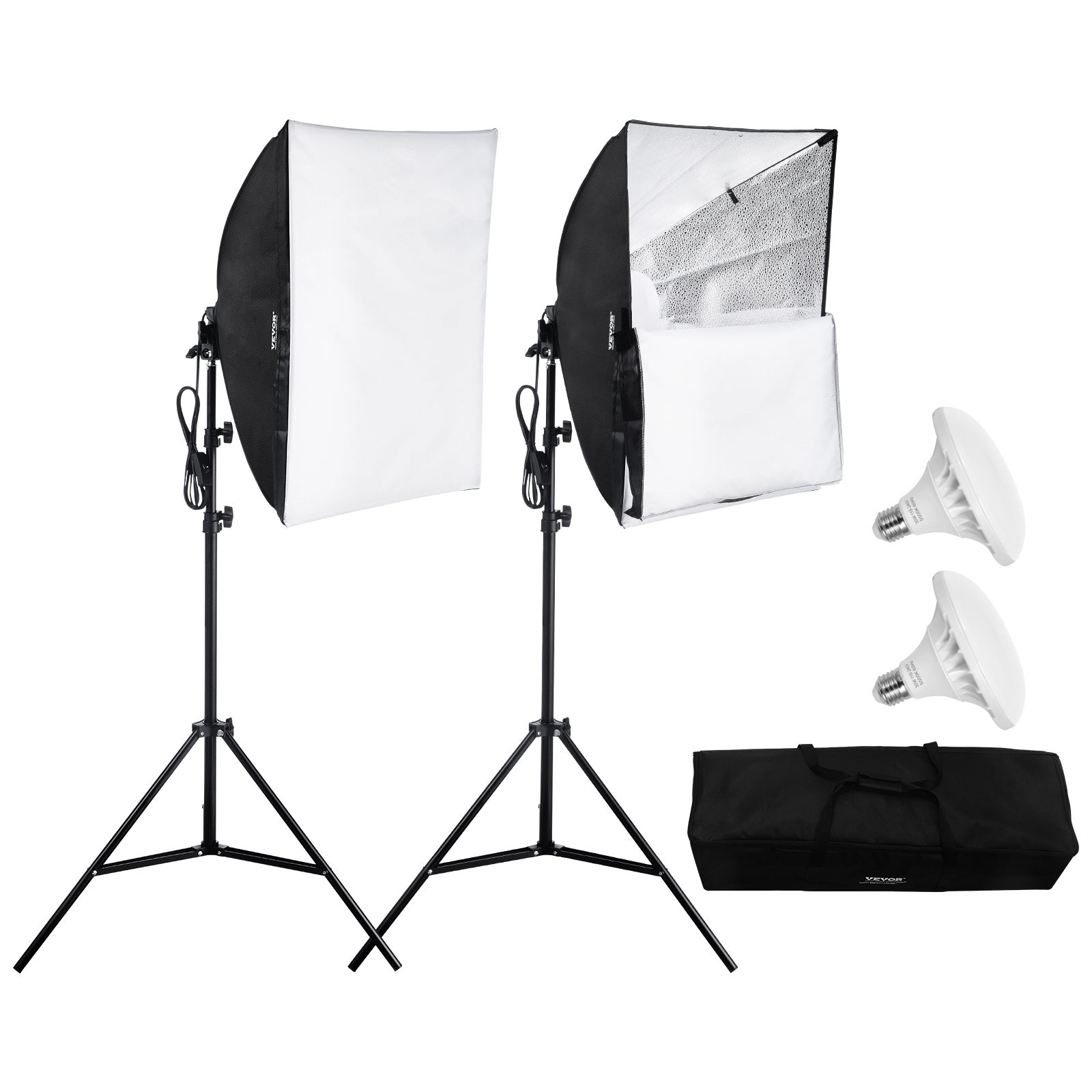 Kit éclairage Softbox professionnel,VEVOR 2 pièces,60x60 cm,ampoule LED ...