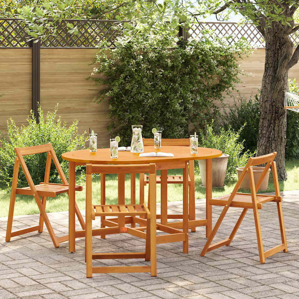 Table de 5 pcs Marron Bois d'Acacia Massif | Leroy Merlin