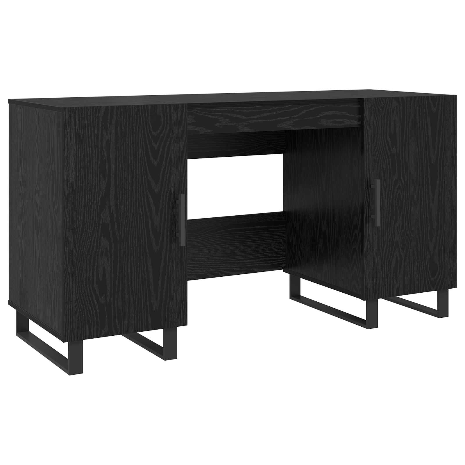 Bureau | Table de travail | Table d'étude avec porte Chêne noir 140 x ...