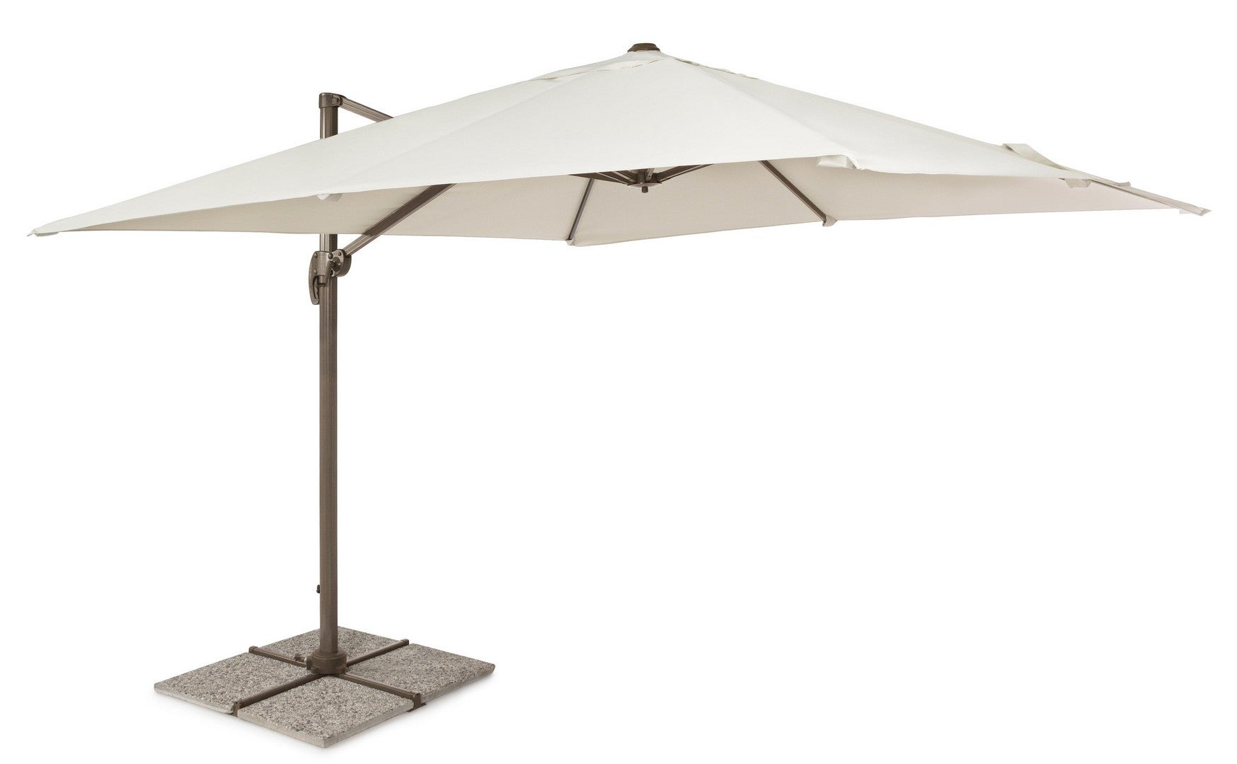 Parasol à bras en aluminium avec toile en PA, mât pivotant à 360° et ...