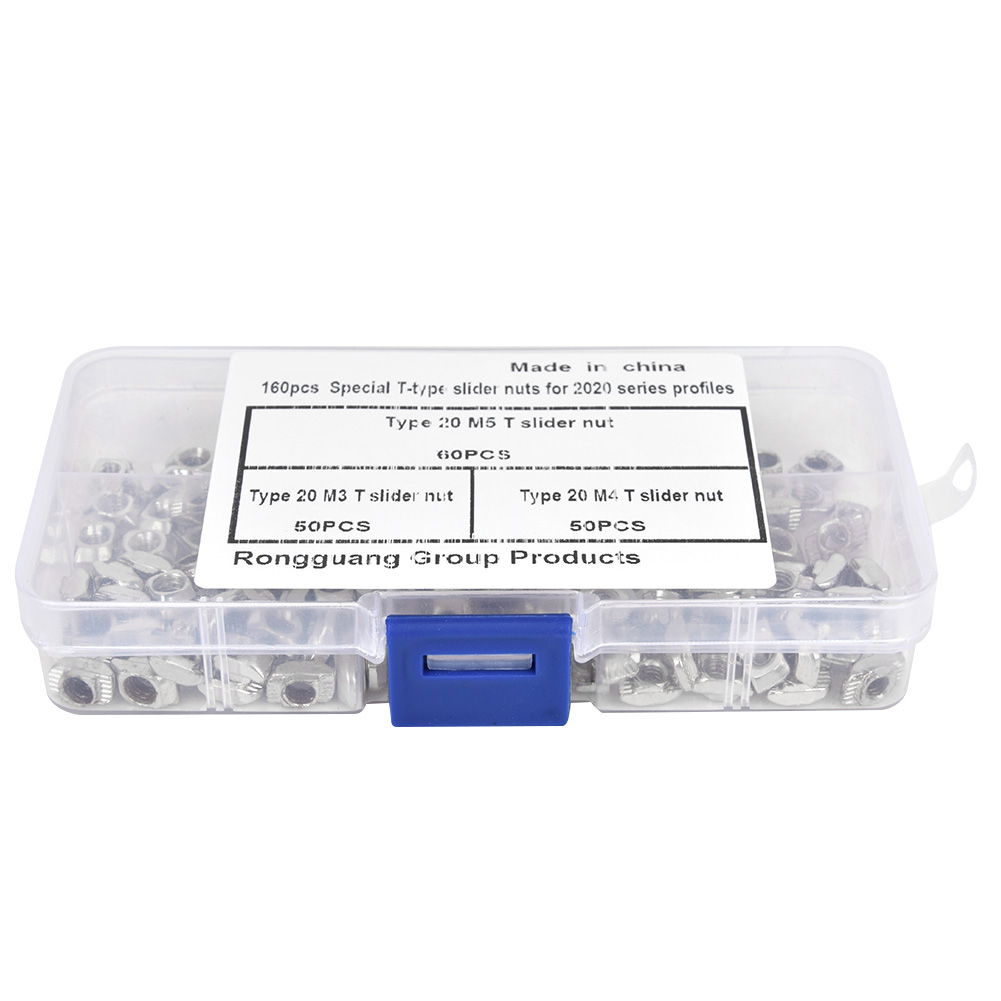 160 pezzi T Slot Dado scorrevole Fissaggio Hardware M3 M4 M5 per ...