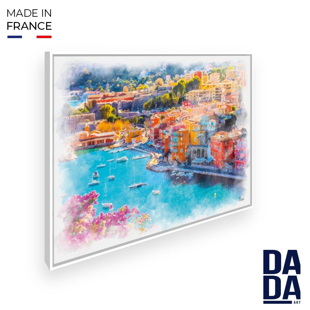 Tableau Vue de Nice / 45x60cm / Cadre Blanc / Fabriqué en France ...