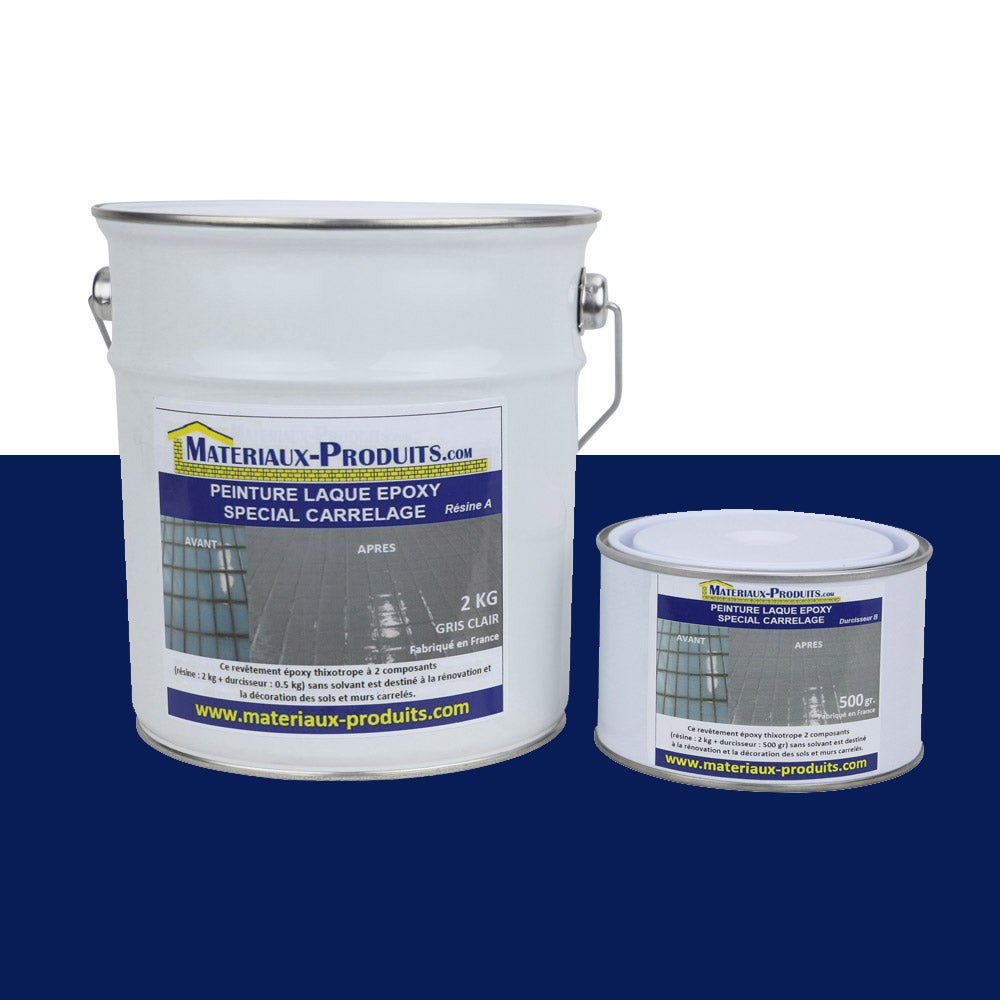 Peinture pour carrelage laque époxy Kit de 10 Kg Bleu Marine RAL 5022 ...